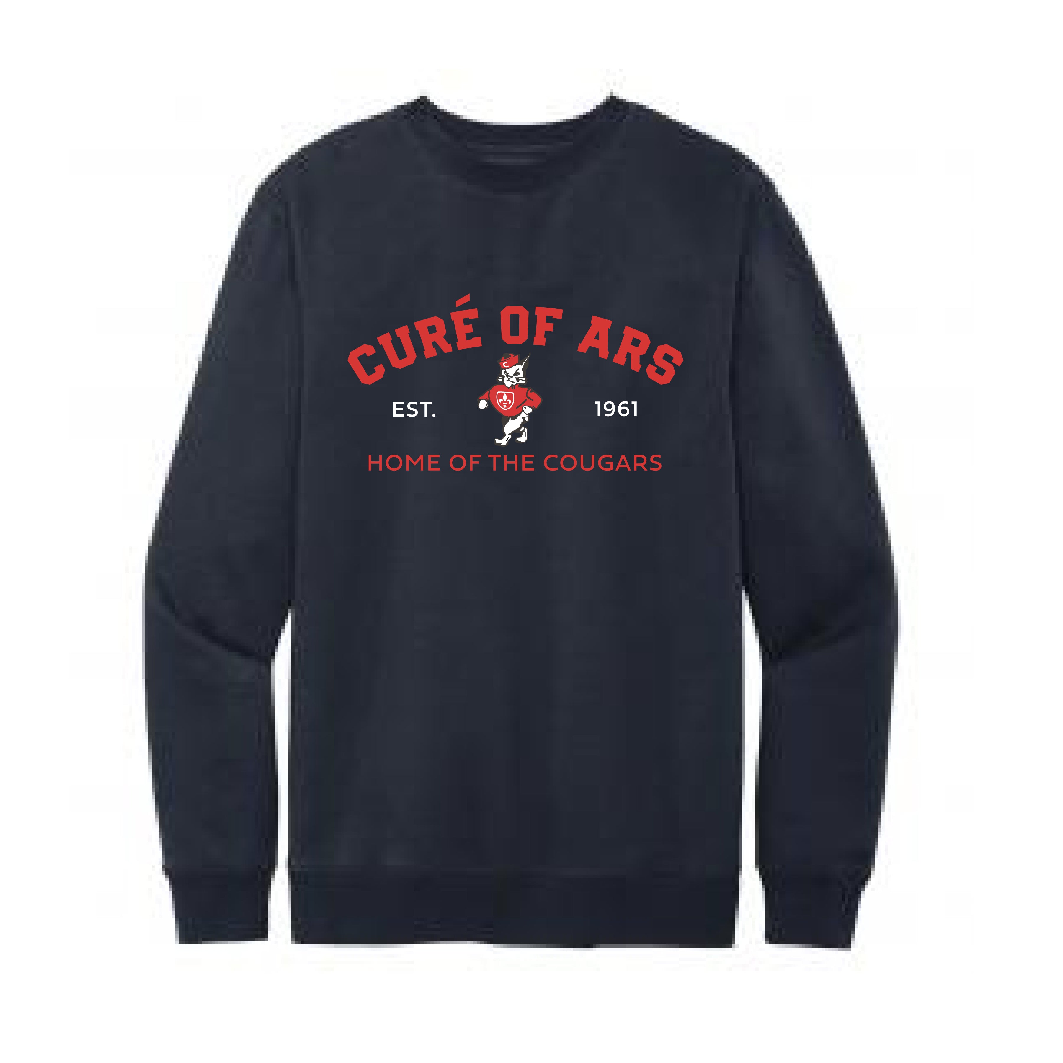 The Home of the Cougars | New Navy Fleece Crew – Scarlet & Gold