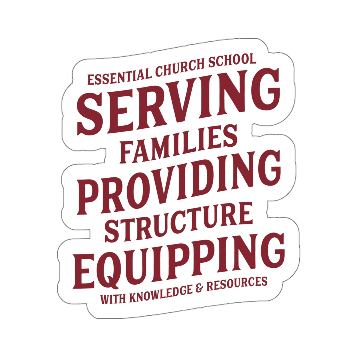 The Serving, Providing, Equipping | Sticker – Scarlet & Gold