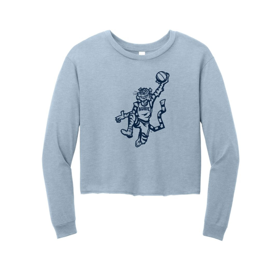The Original Aubie Basketball | Adult Flint Blue Heather Women's Crop ...