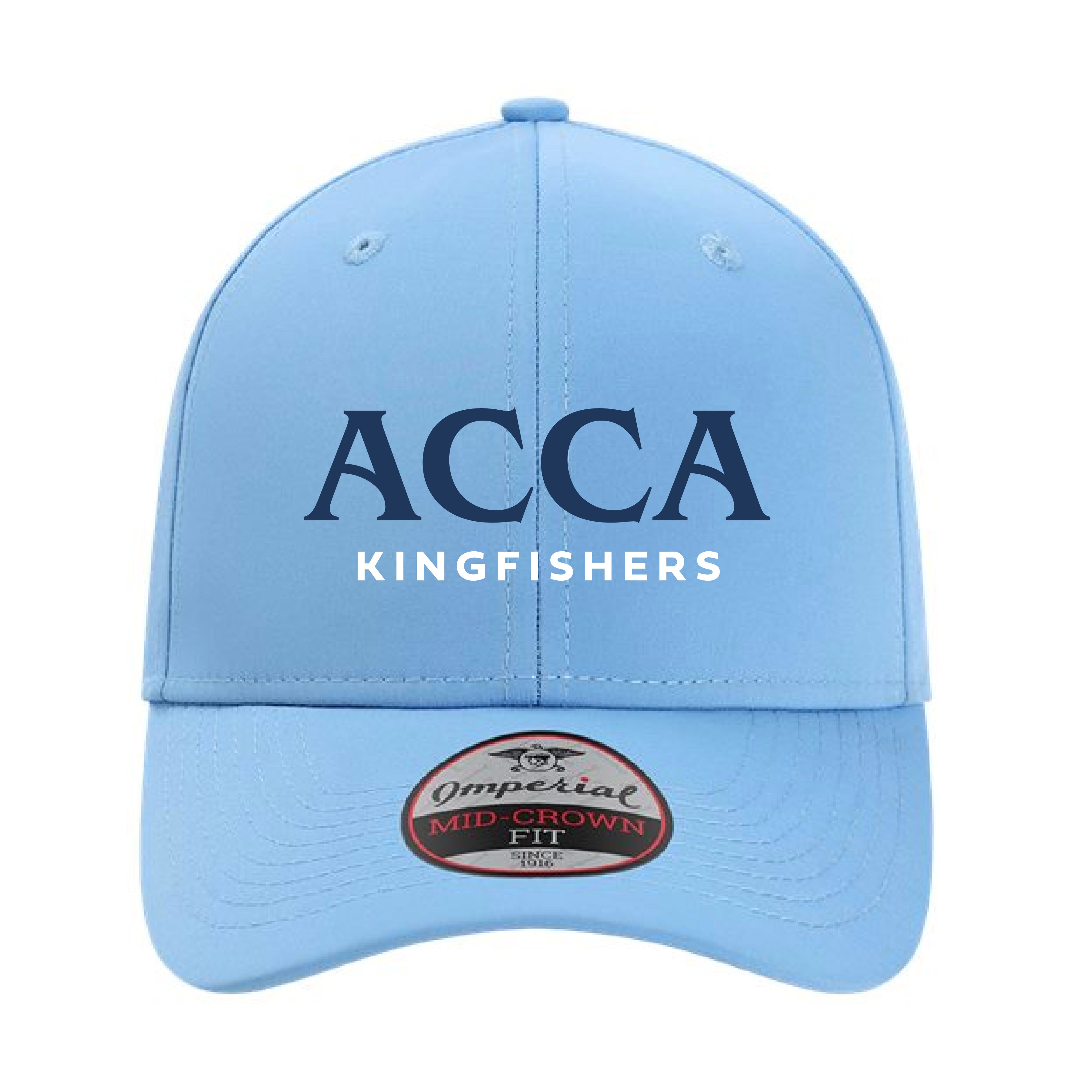 The ACCA Logo | Adult Embroidered Powder Blue Imperial Cap – Scarlet & Gold