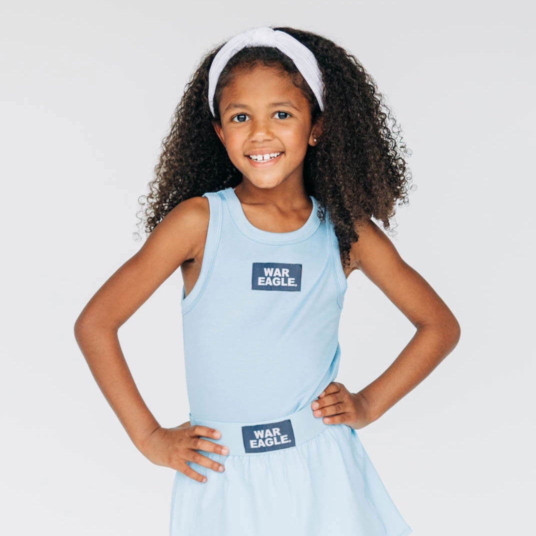The Youth Alli Airy Tank Light Blue| War Eagle Woven Label – Scarlet & Gold