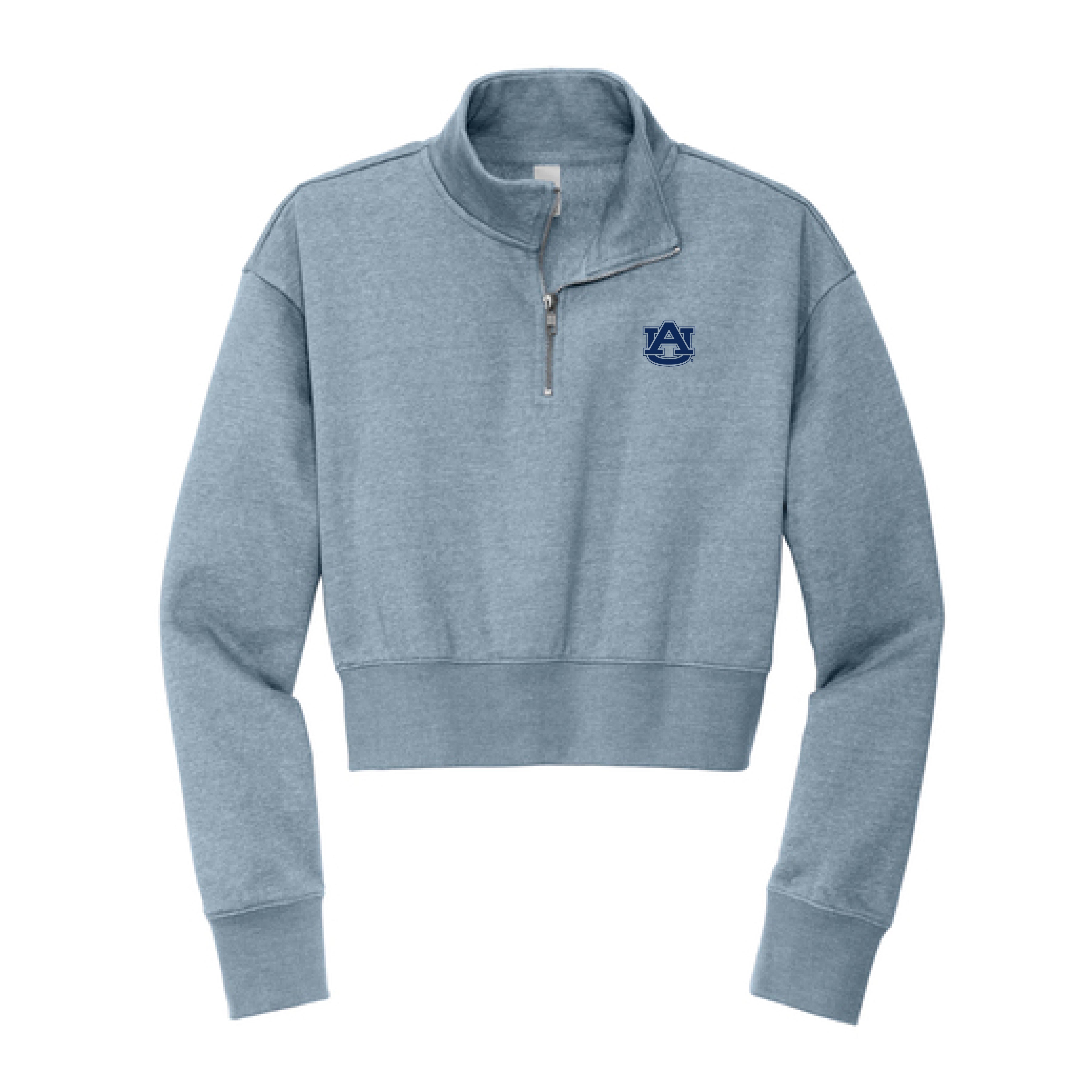 The AU Logo | Embroidered Flint Blue Heather 1/2-Zip – Scarlet & Gold