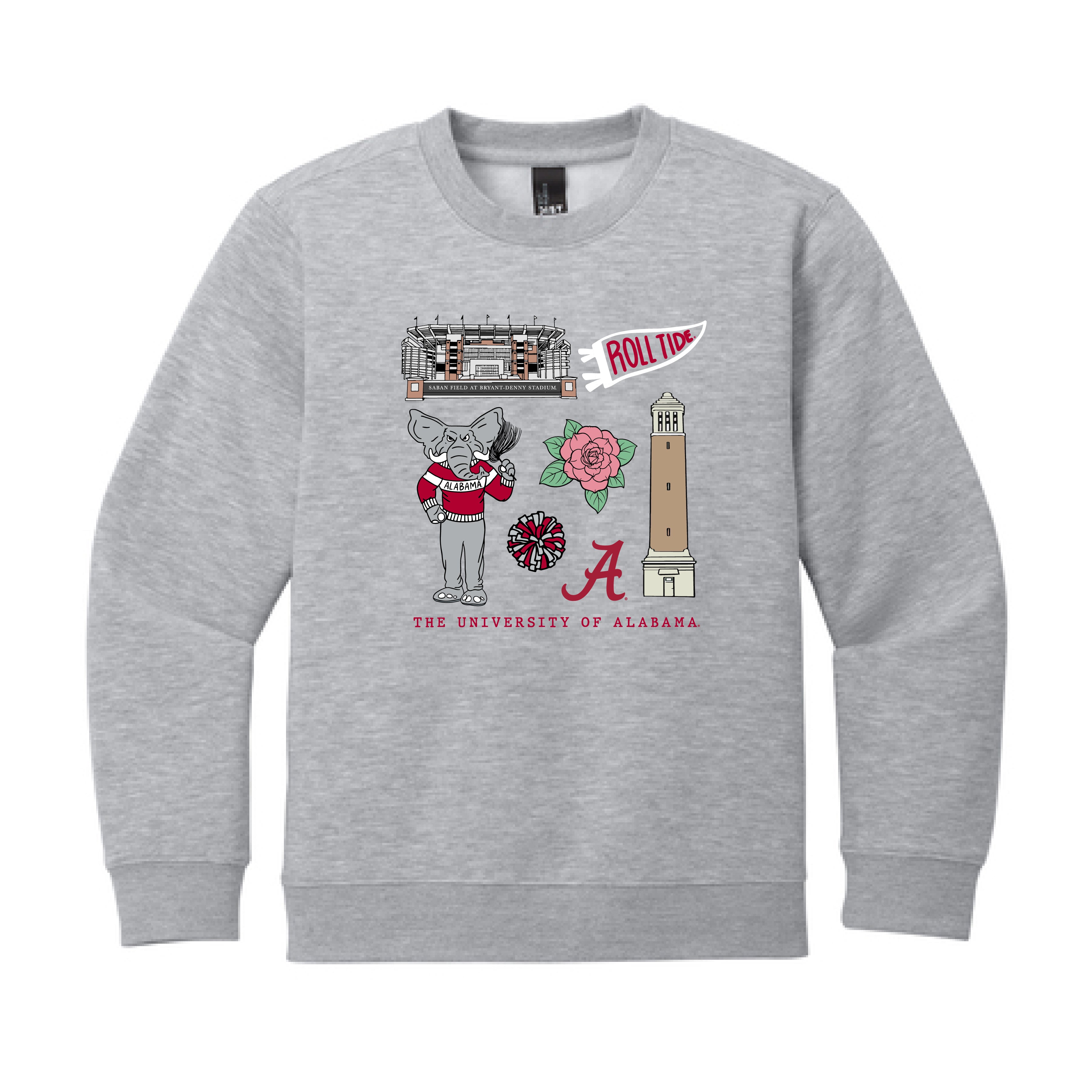 The All Things Alabama | Youth Light Heather Grey Sweatshirt – Scarlet ...