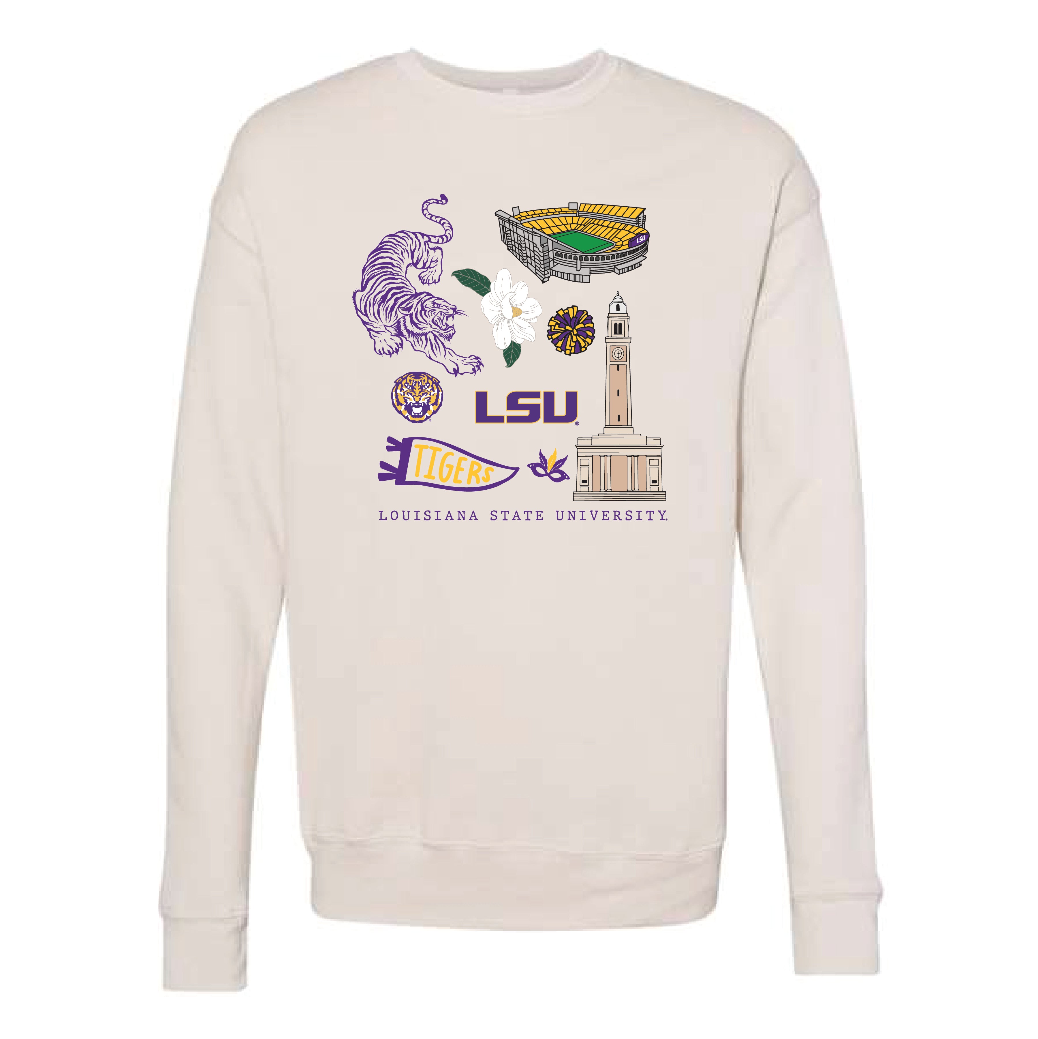 The All Things LSU | Heather Dust Sweatshirt – Scarlet & Gold