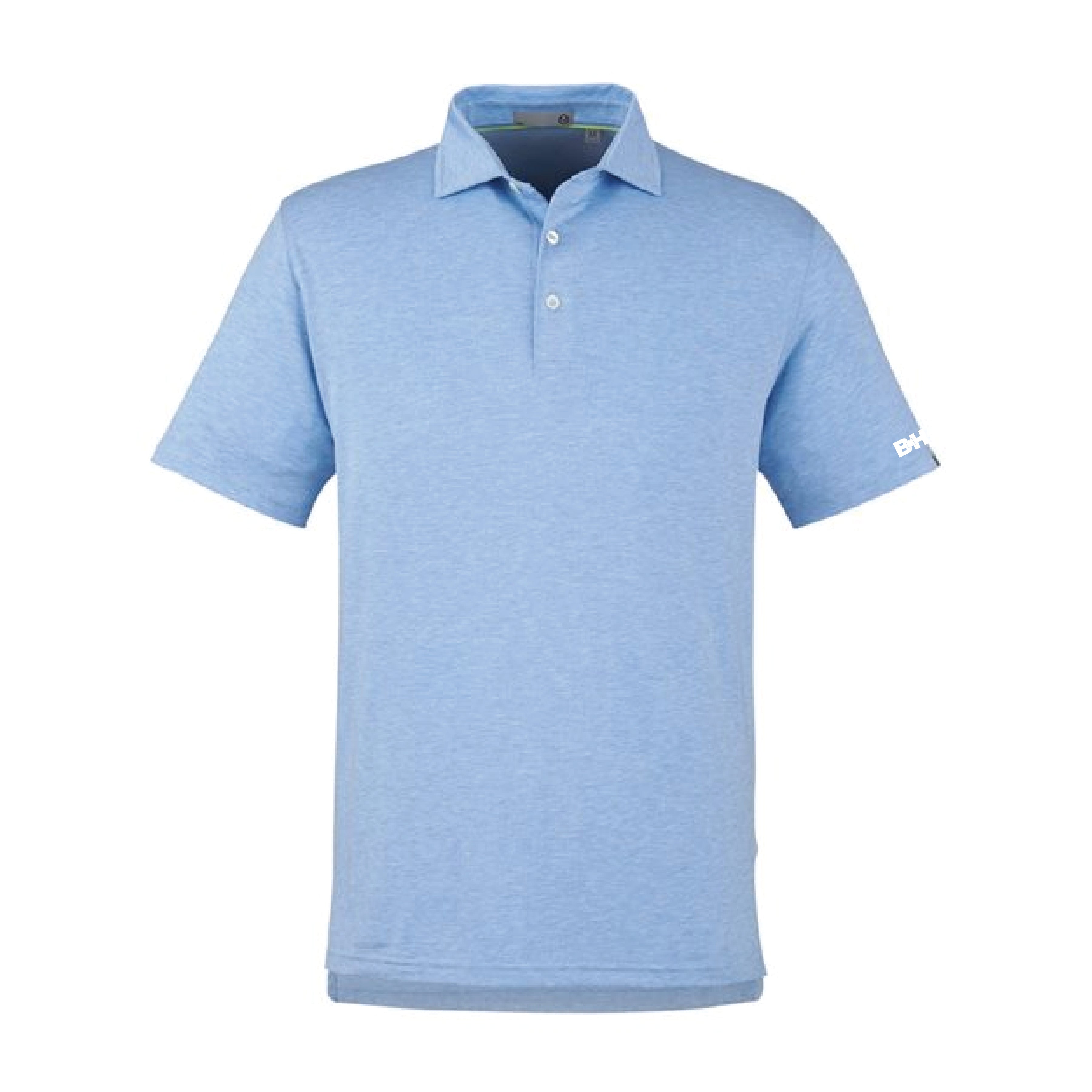 The Monochrome Icon Logo | Embroidered Short Sleeve Polar Heather Polo ...