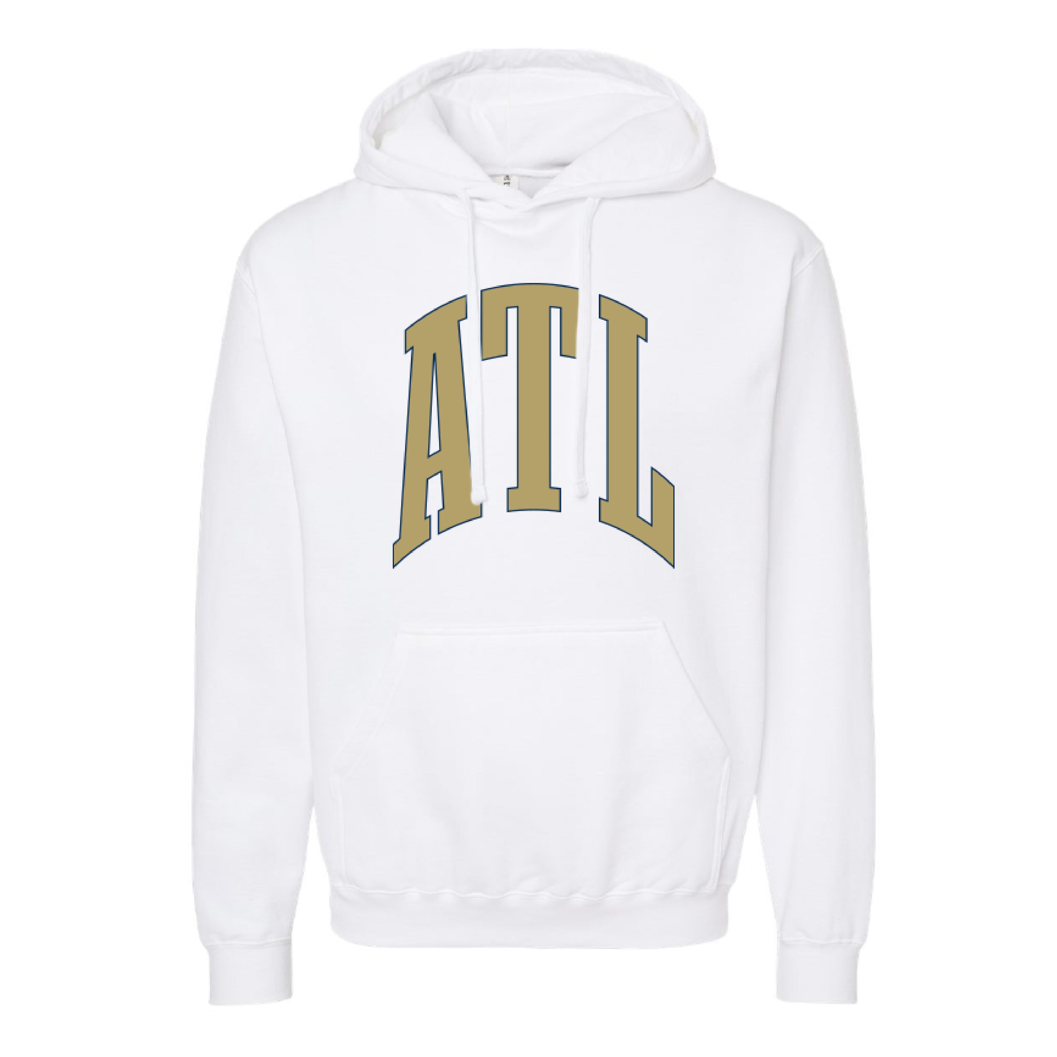 The Big ATL Arch | White Hoodie – Scarlet & Gold