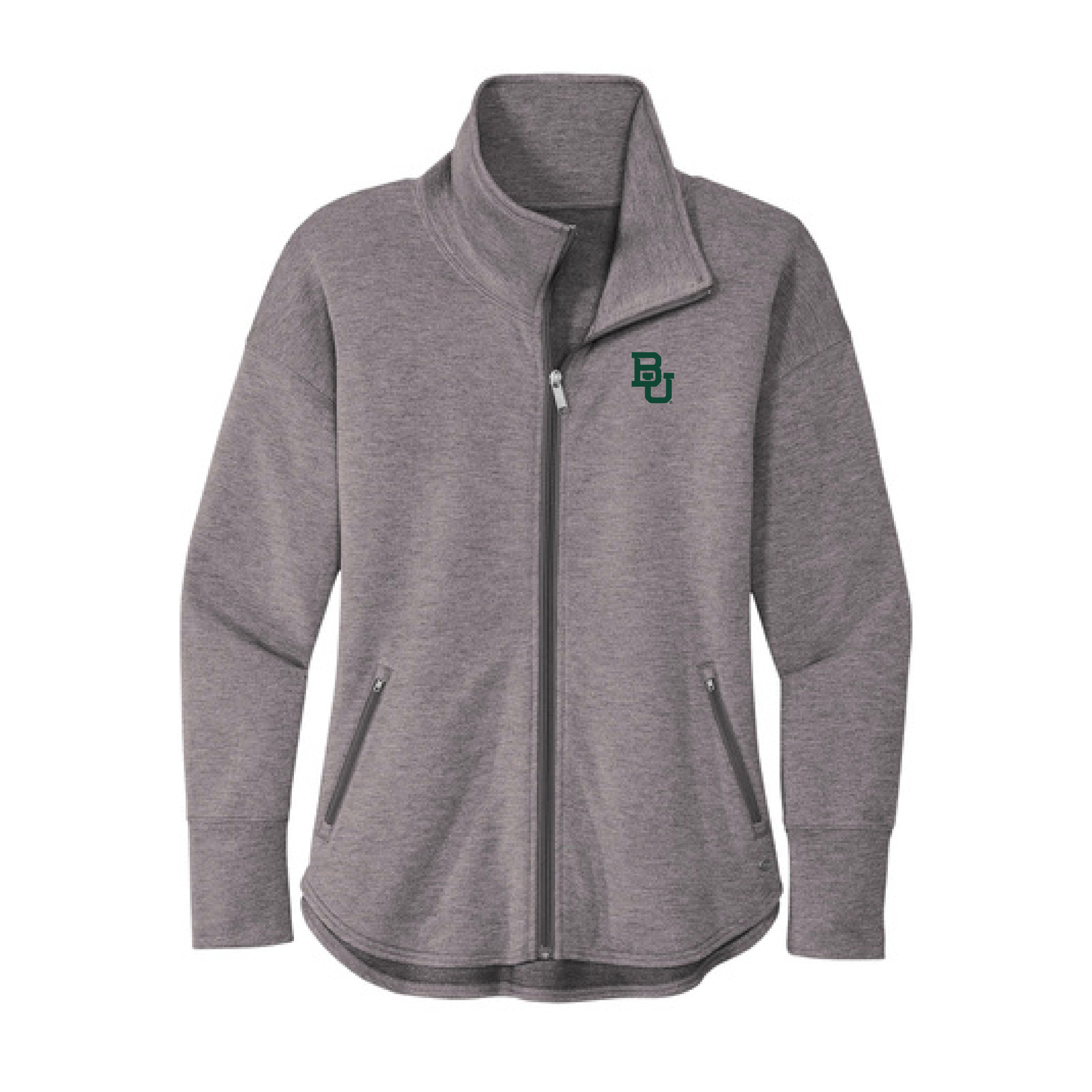 The BU Logo | Petrol Grey Heather Full-Zip Fleece – Scarlet & Gold