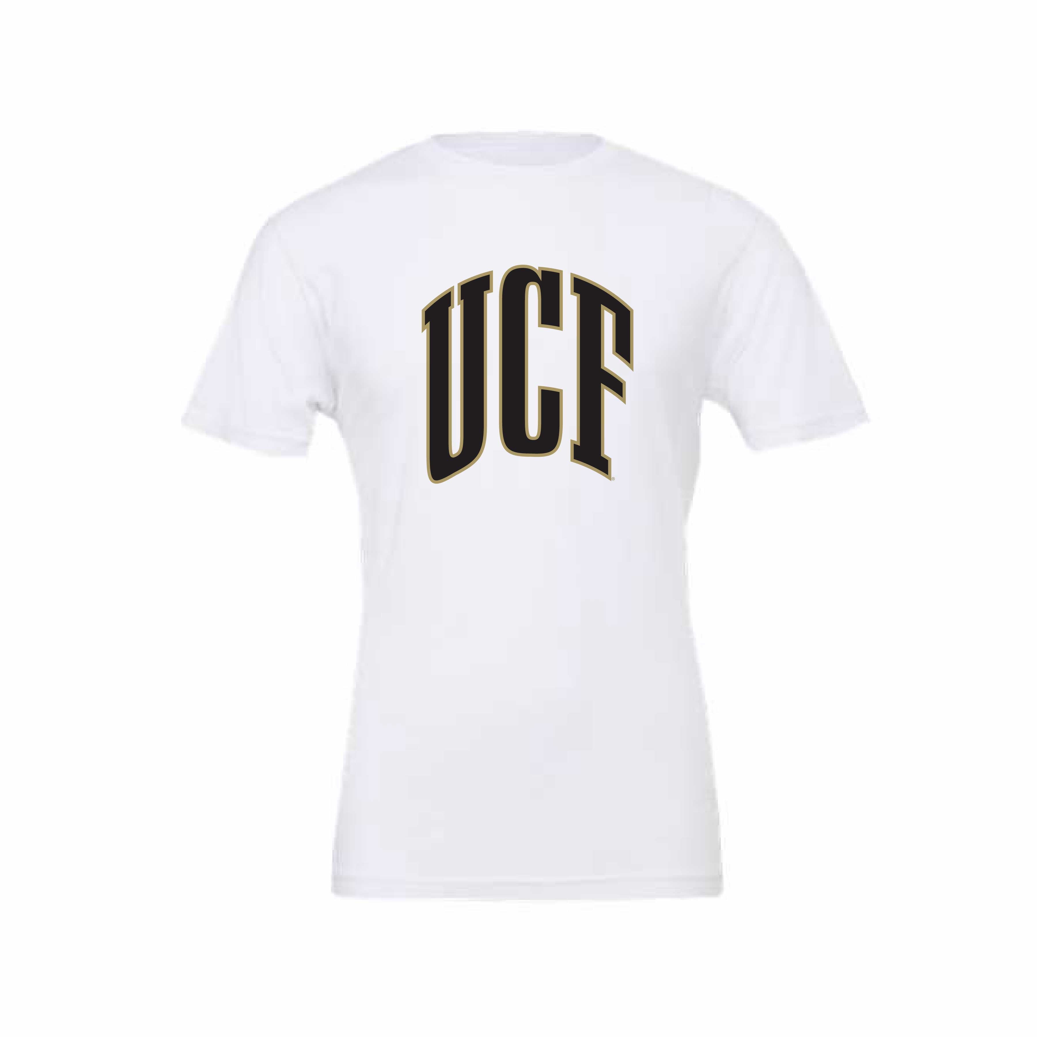 The Big UCF Arch | White Tee – Scarlet & Gold