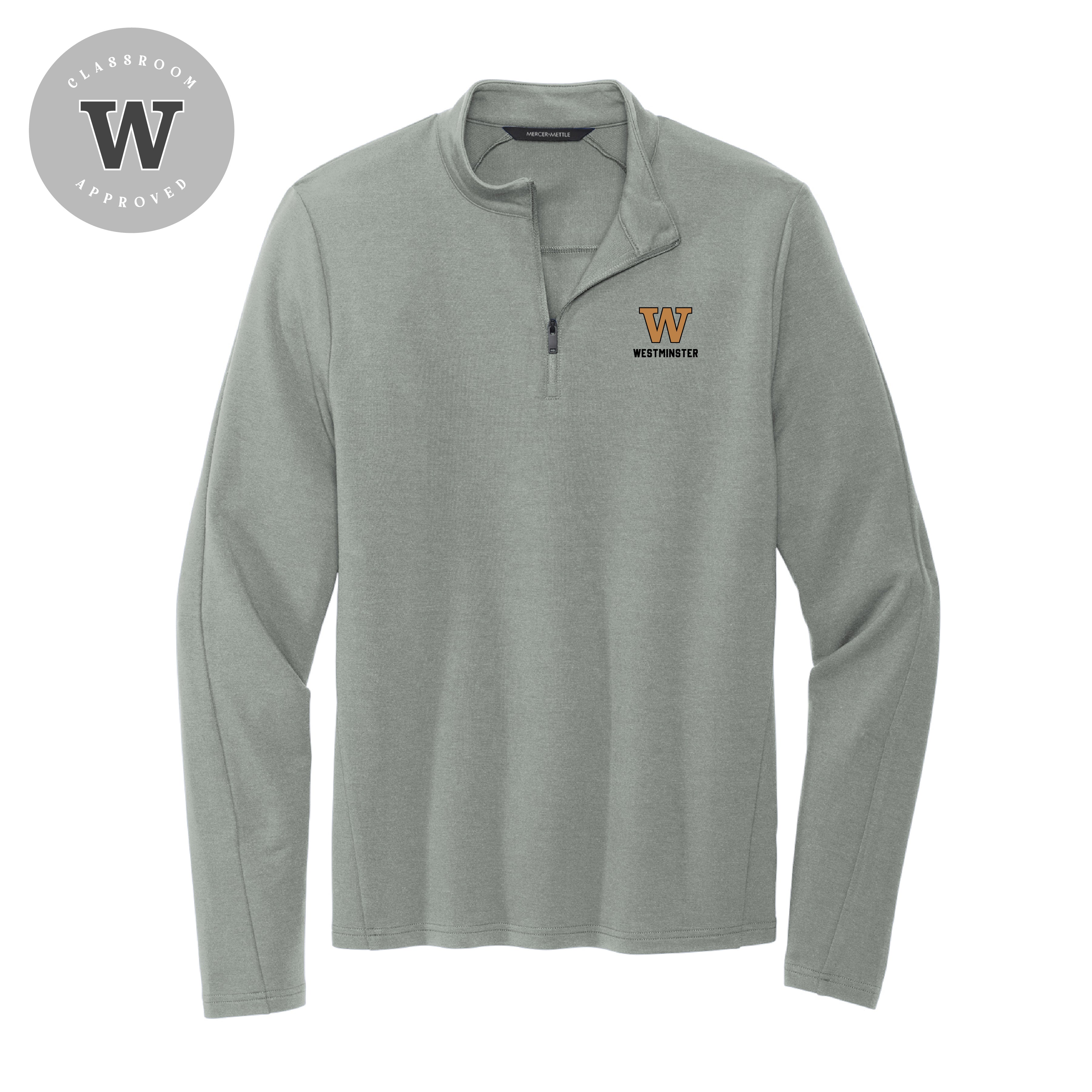 The Big Westminster W | Embroidered Gusty Grey 1/4 Zip Pullover ...