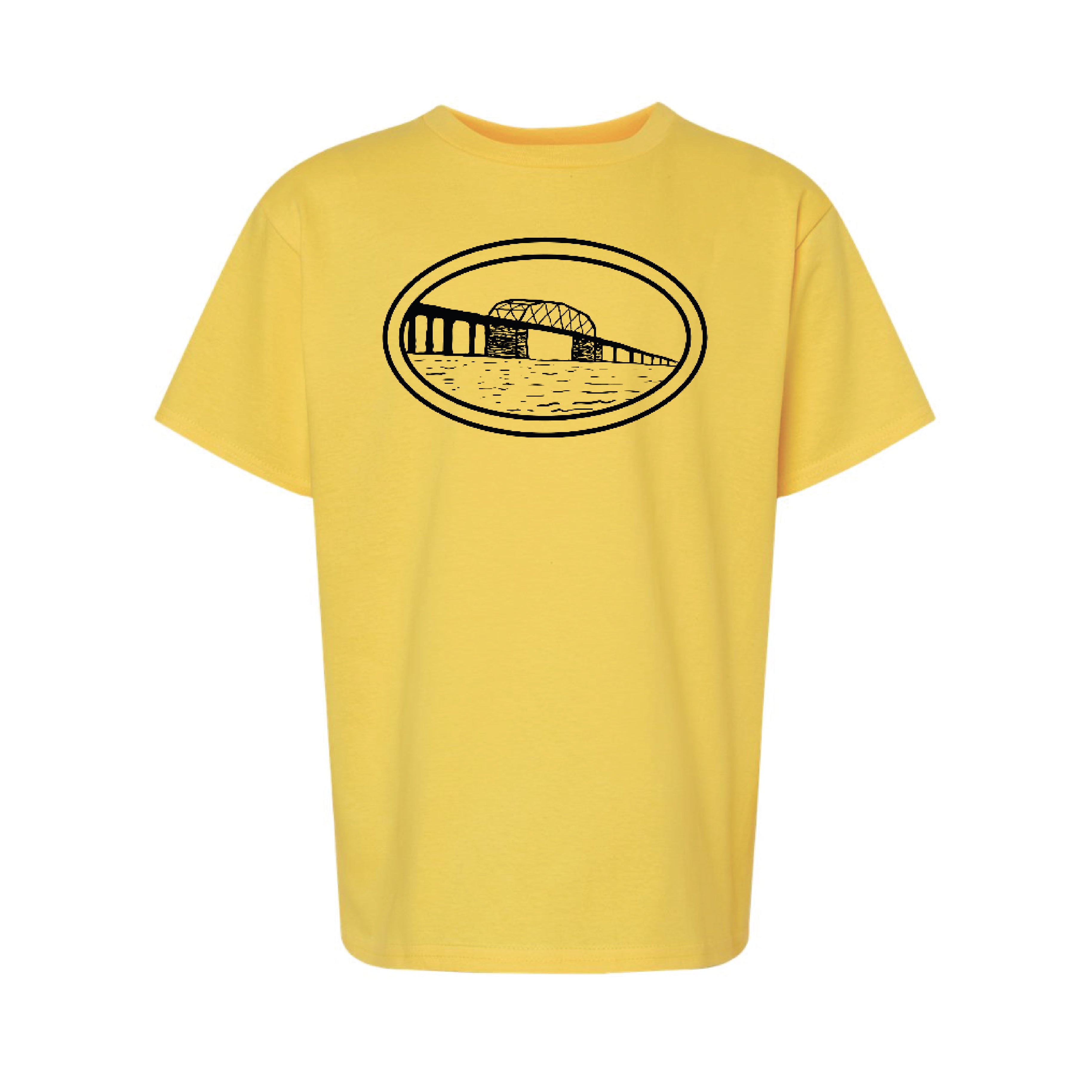 The Bridge & Landscape | Daisy Youth Tee – Scarlet & Gold