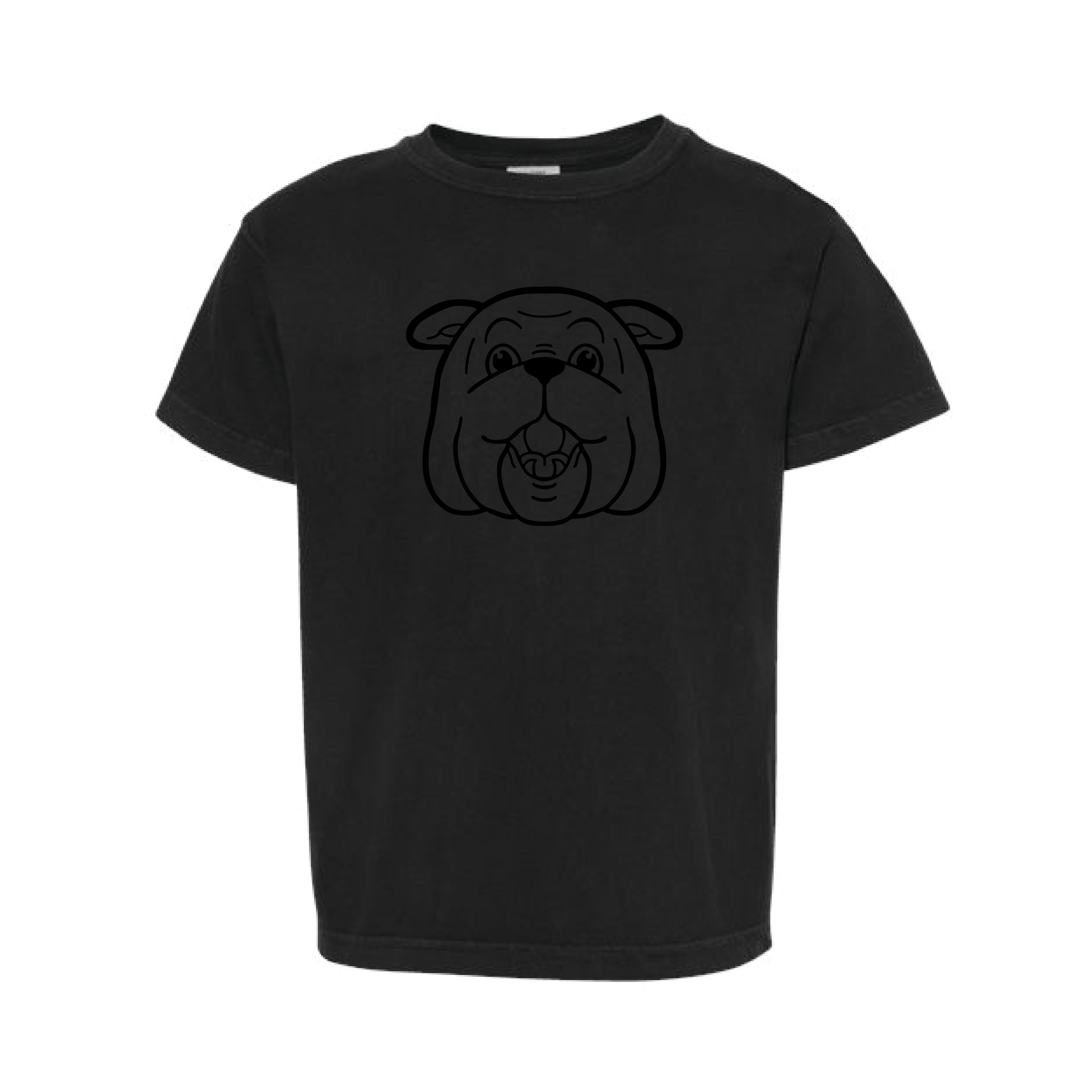 The Bully Outline | Youth Black Tee – Scarlet & Gold