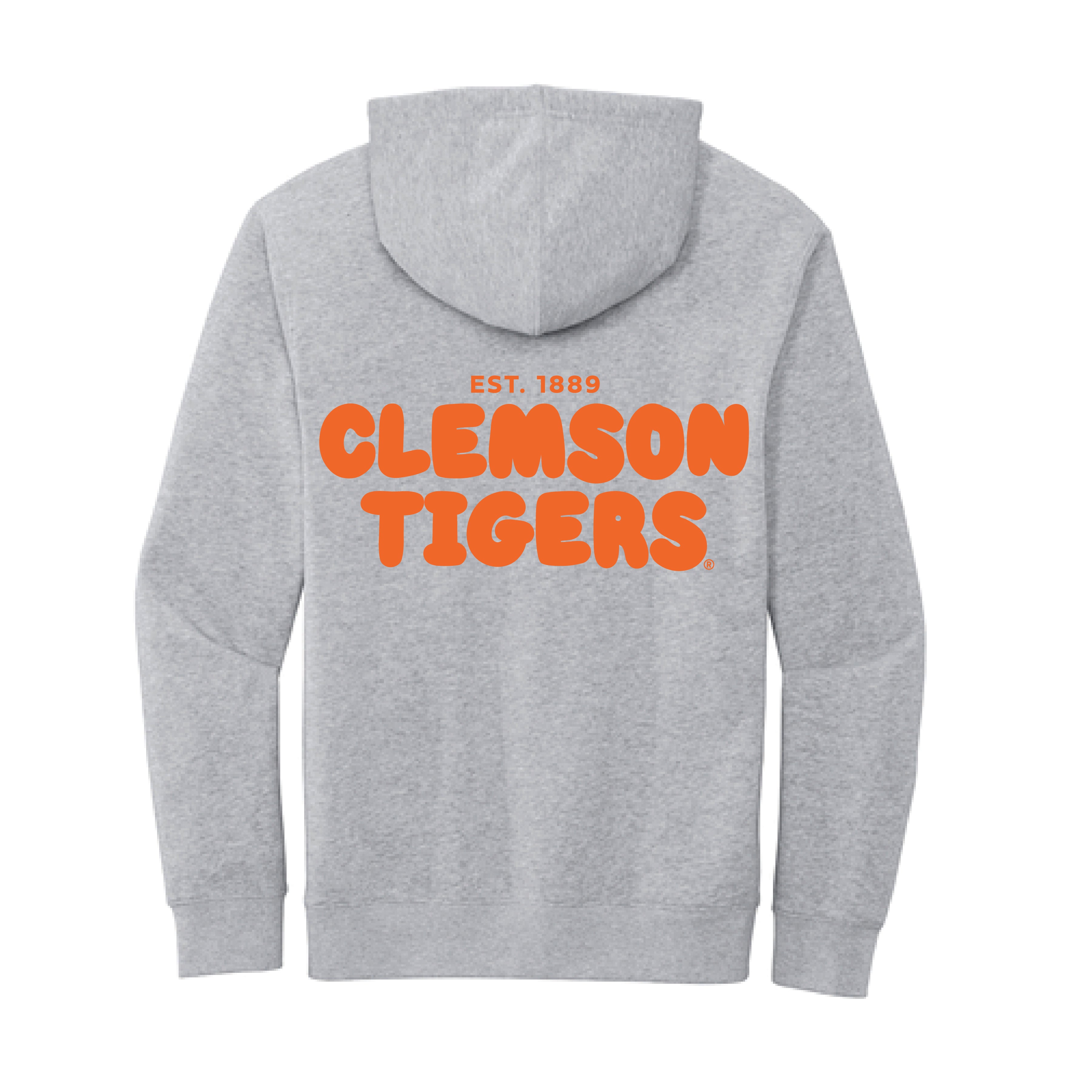 The Clemson Puff | Light Heather Grey Fleece Hoodie – Scarlet & Gold