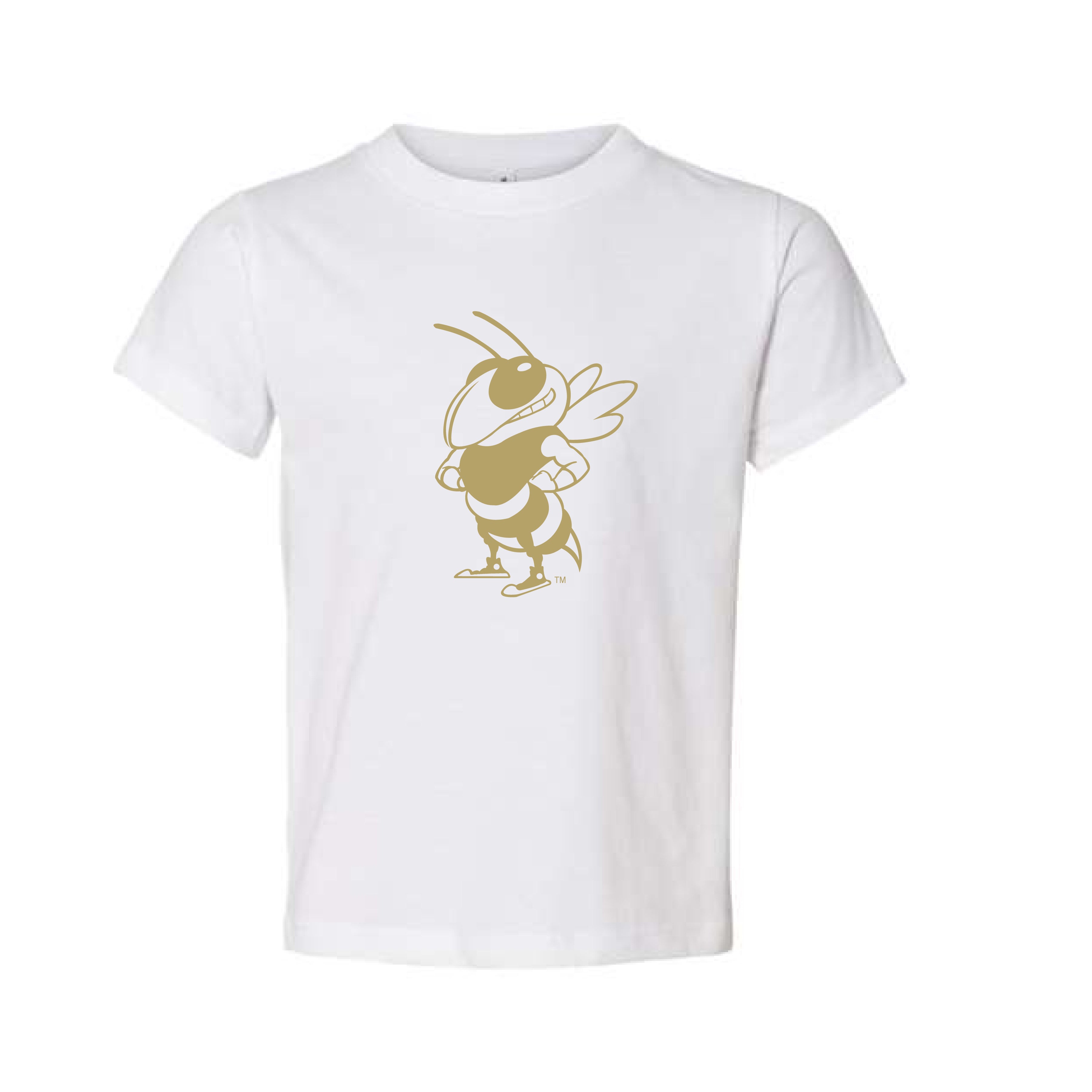The Full Body Buzz Outline | Toddler White Tee – Scarlet & Gold