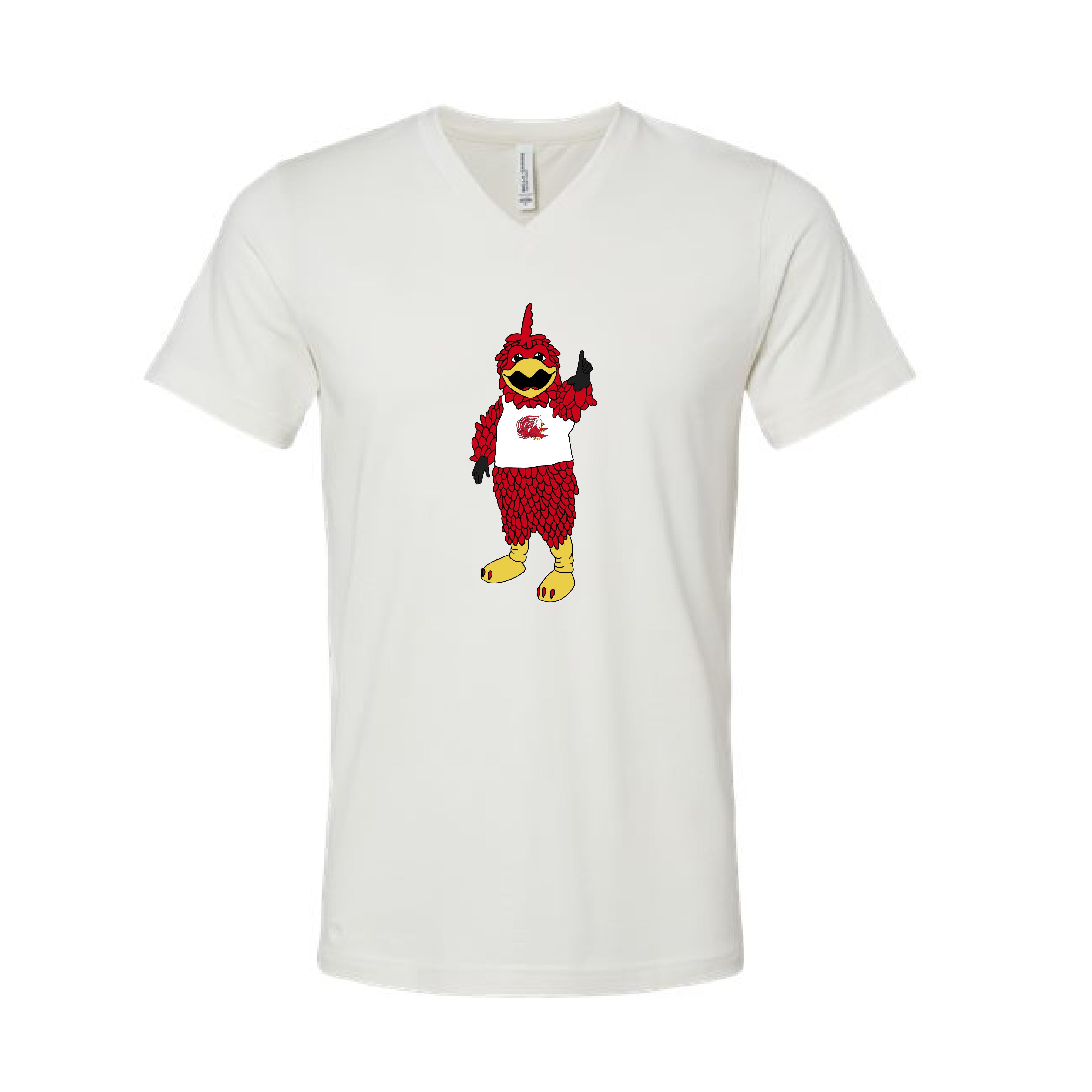 The Full Body Cocky | Vintage White V-Neck Tee – Scarlet & Gold