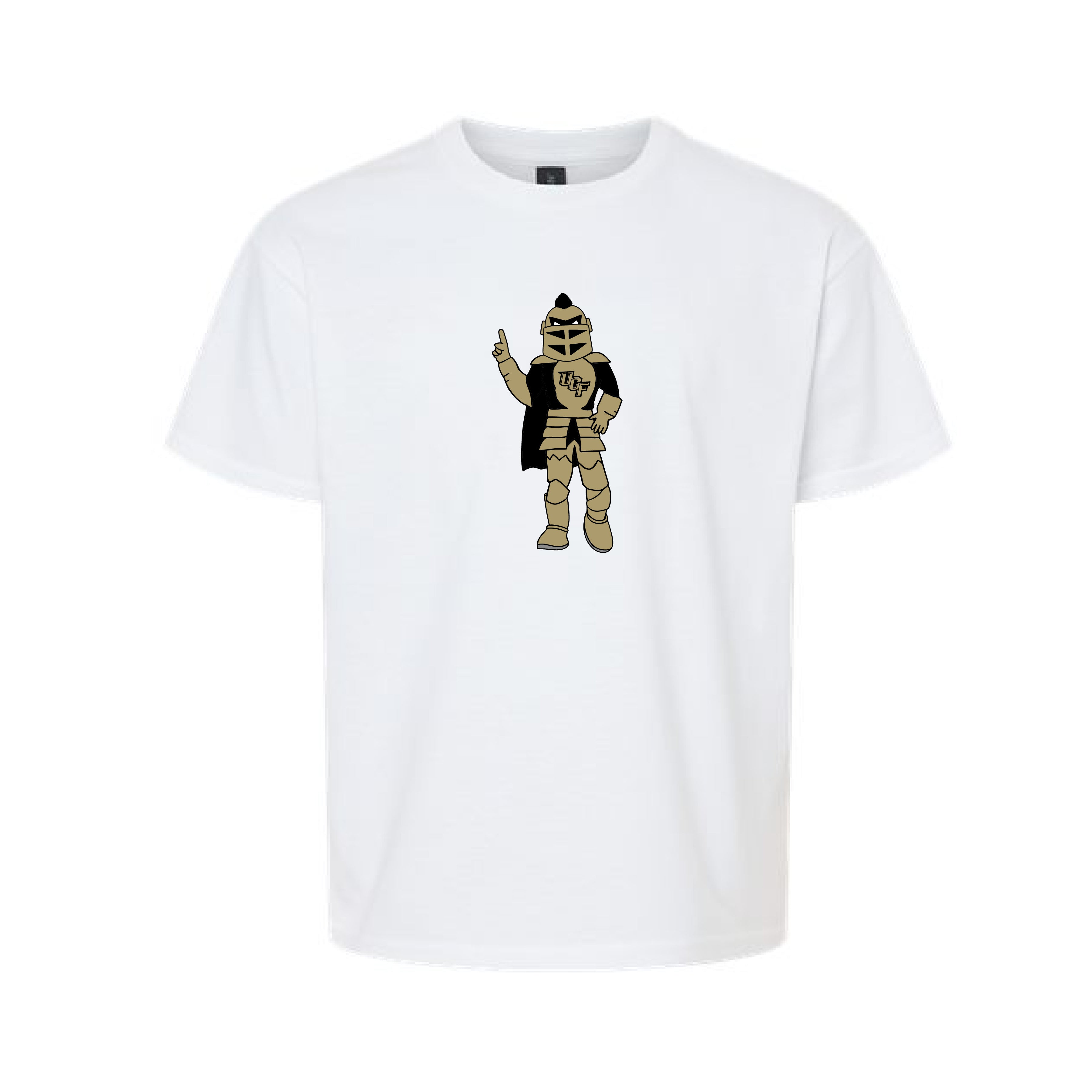 The Full Body Knightro | Youth White Tee – Scarlet & Gold