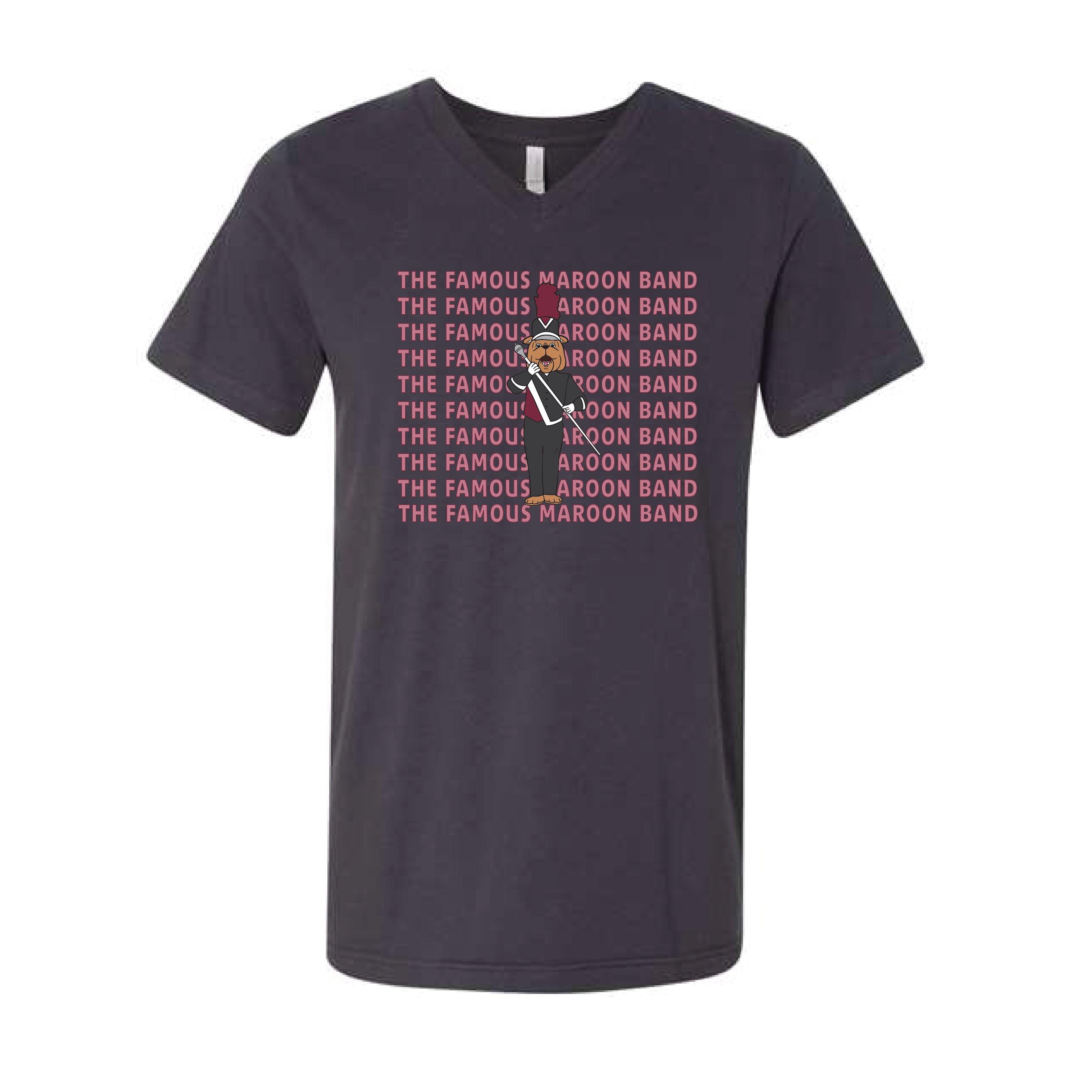 The Famous Maroon Band | Dark Grey V-Neck Tee – Scarlet & Gold
