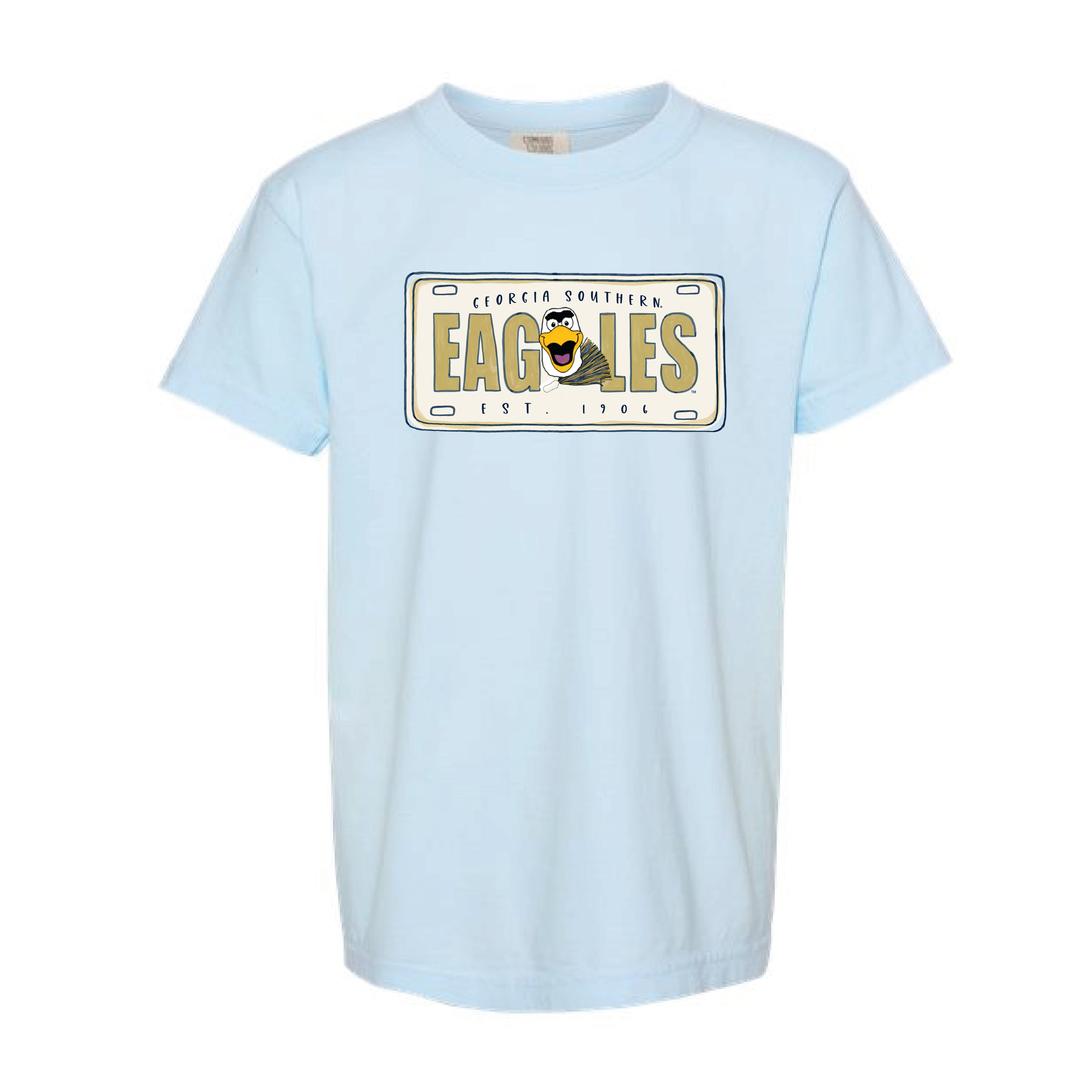 The Georgia Southern License Plate | Youth Chambray Tee – Scarlet & Gold