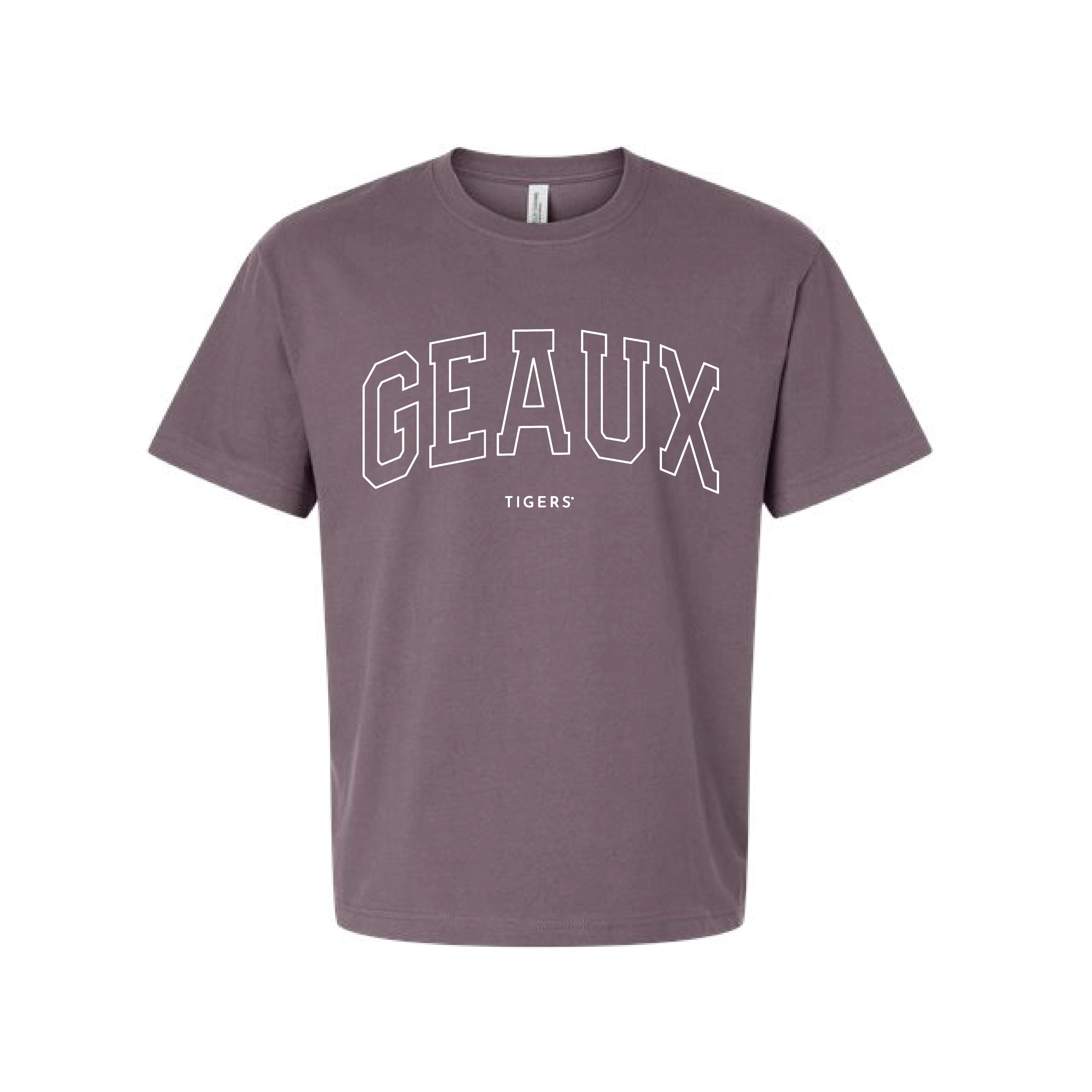 The Geaux Arch Outline | Purple Storm Tee – Scarlet & Gold