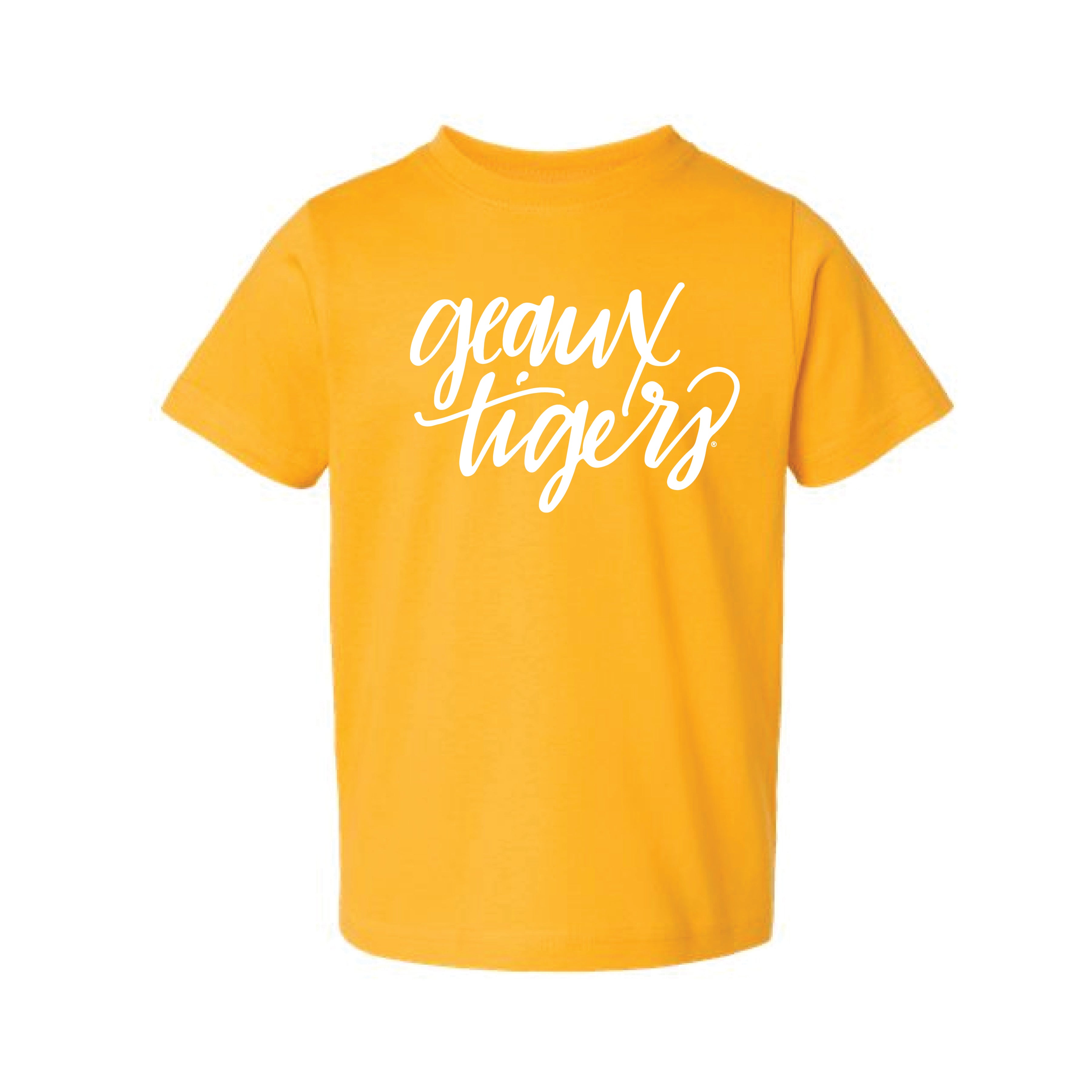 The Geaux Tigers Script | Toddler Gold Tee – Scarlet & Gold