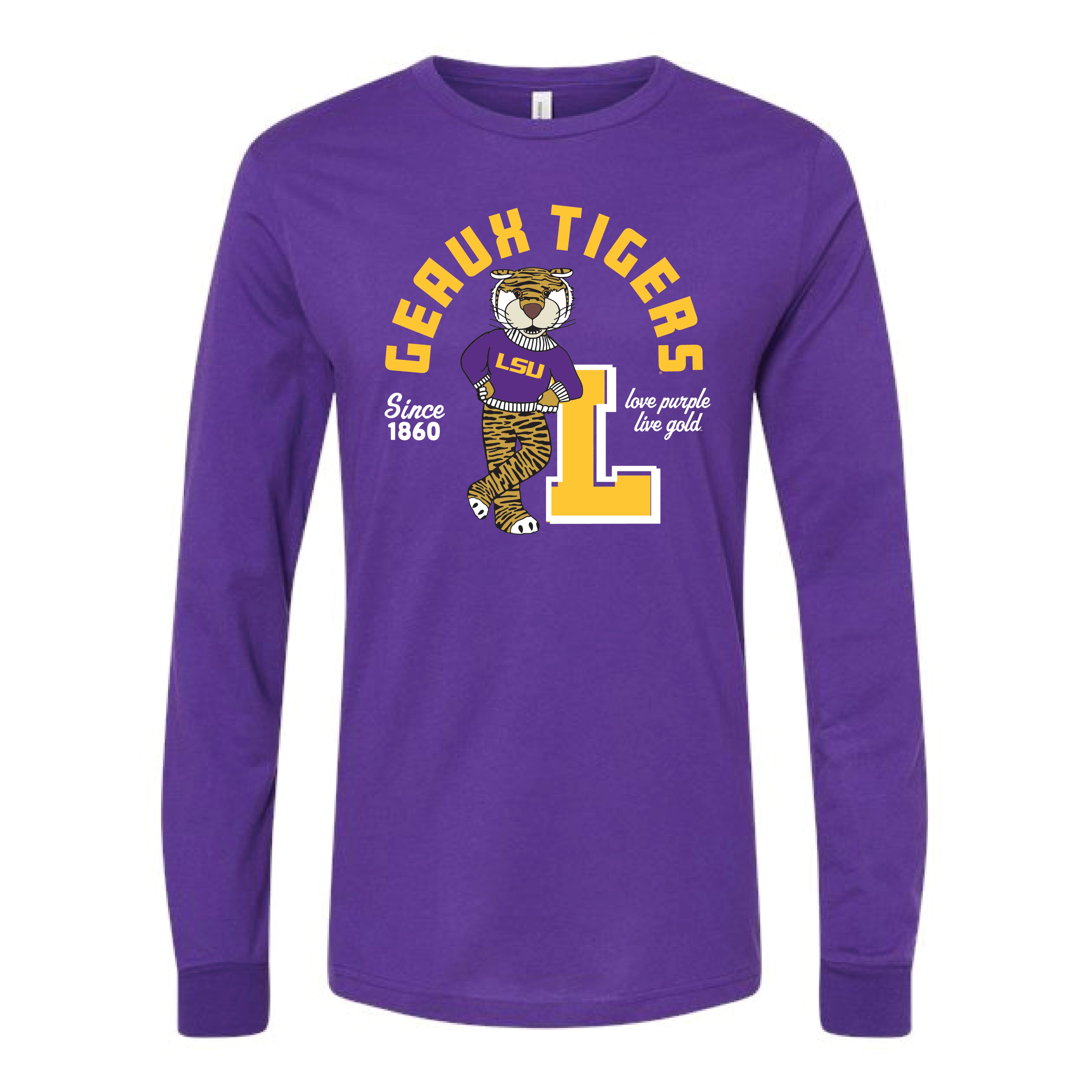 The Geaux Tigers Since 1860 | Team Purple Long Sleeve – Scarlet & Gold