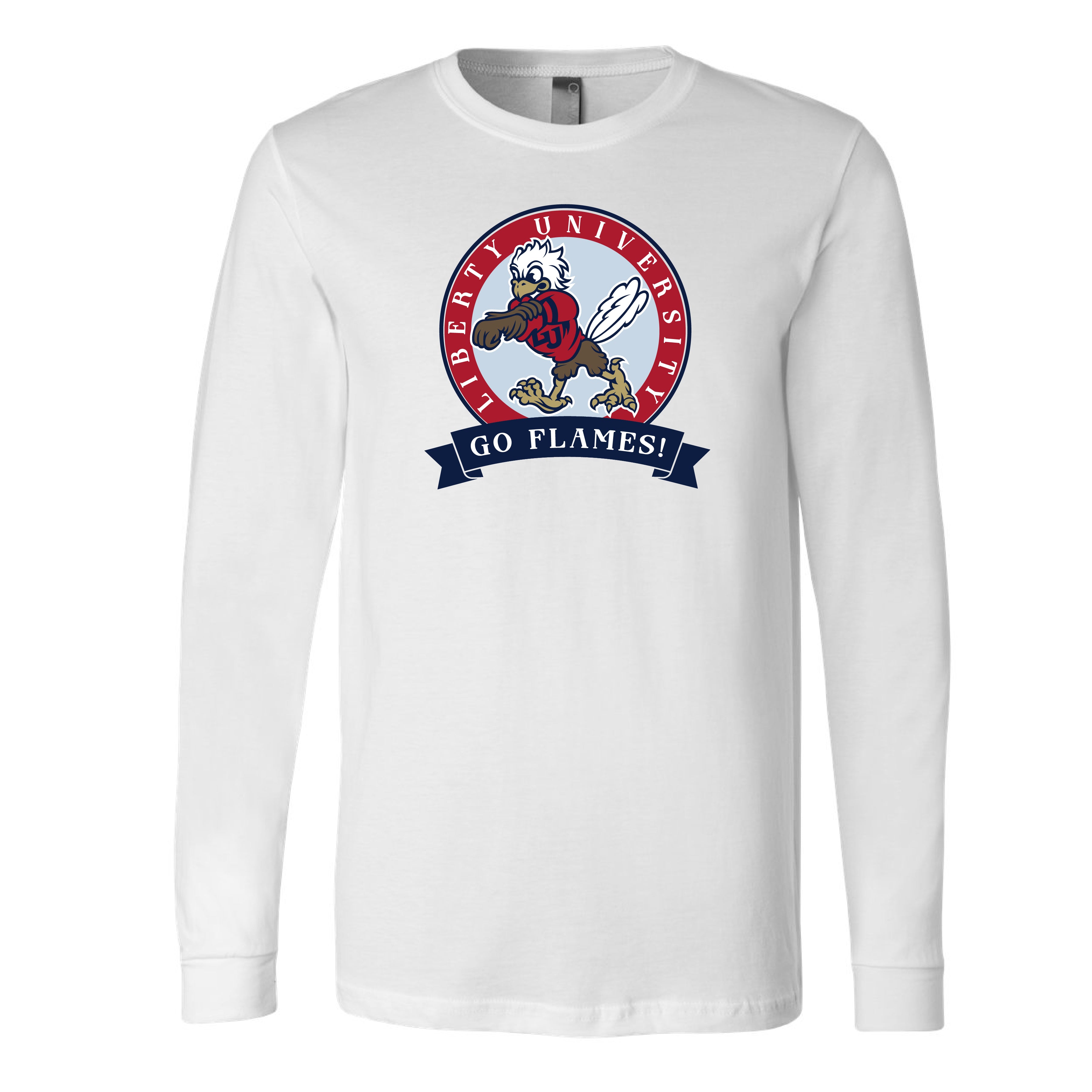The Go Flames Banner | White Long Sleeve – Scarlet & Gold