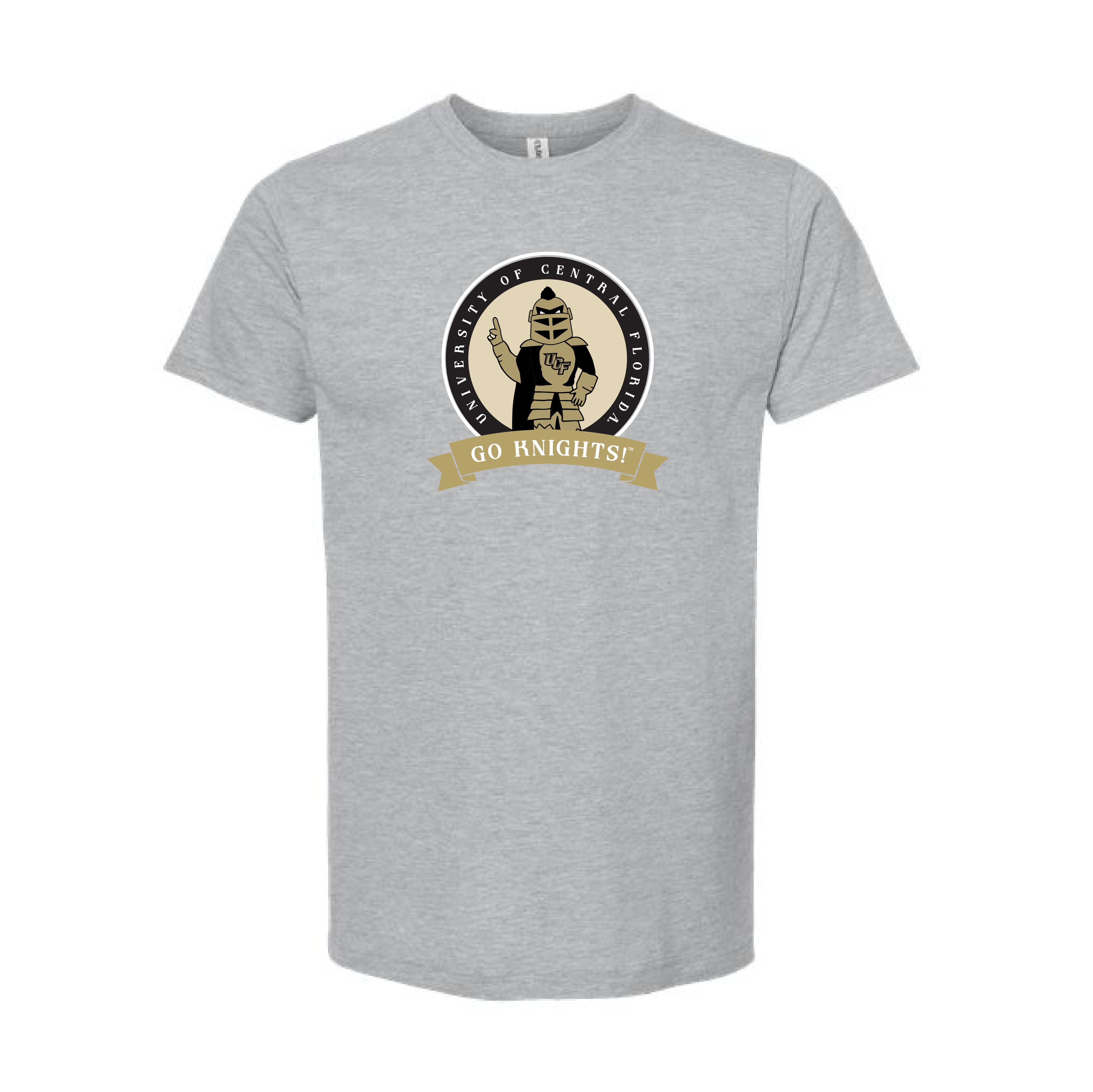 The Go Knights Banner | Heather Grey Tee – Scarlet & Gold