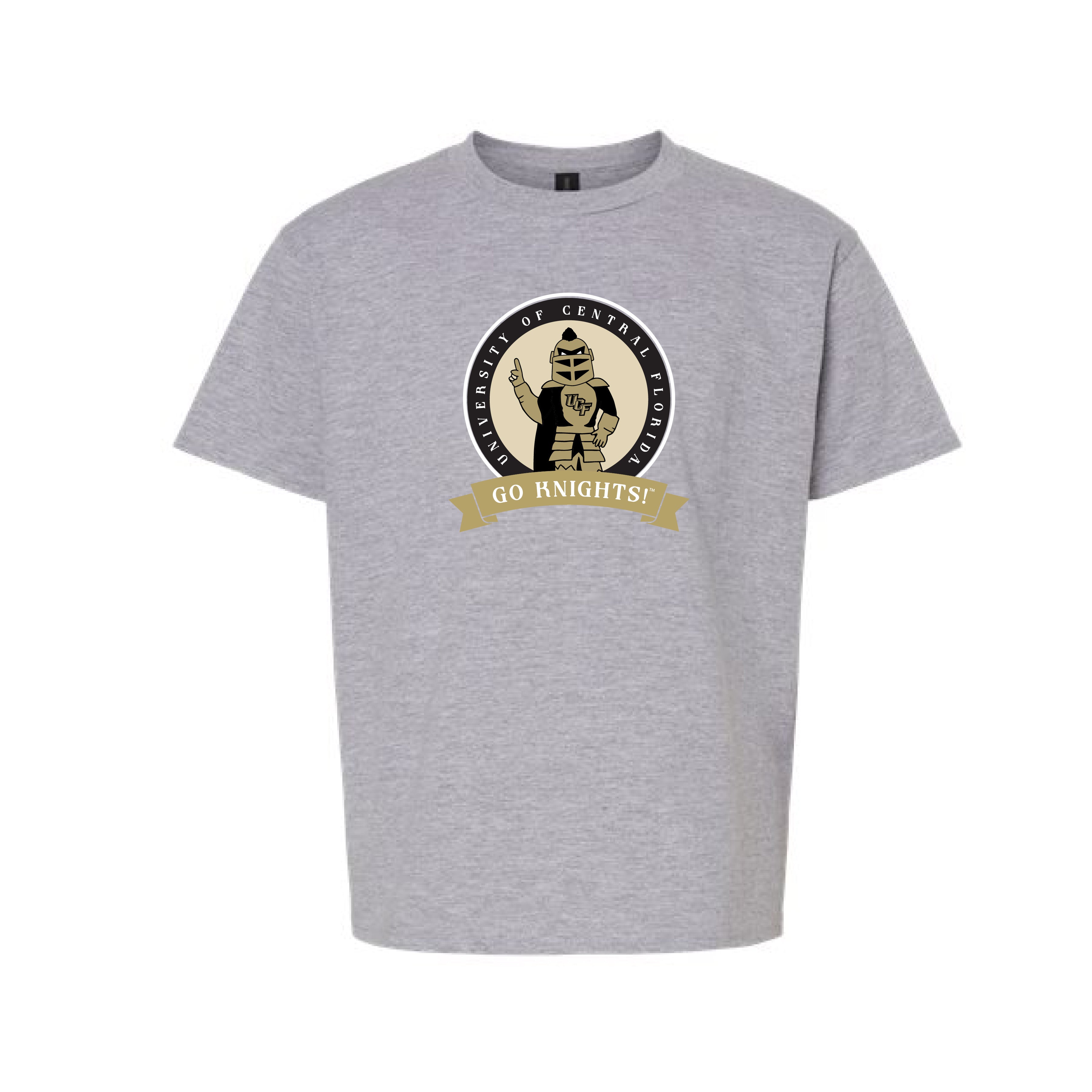 The Go Knights Banner | Youth Sport Grey Tee – Scarlet & Gold
