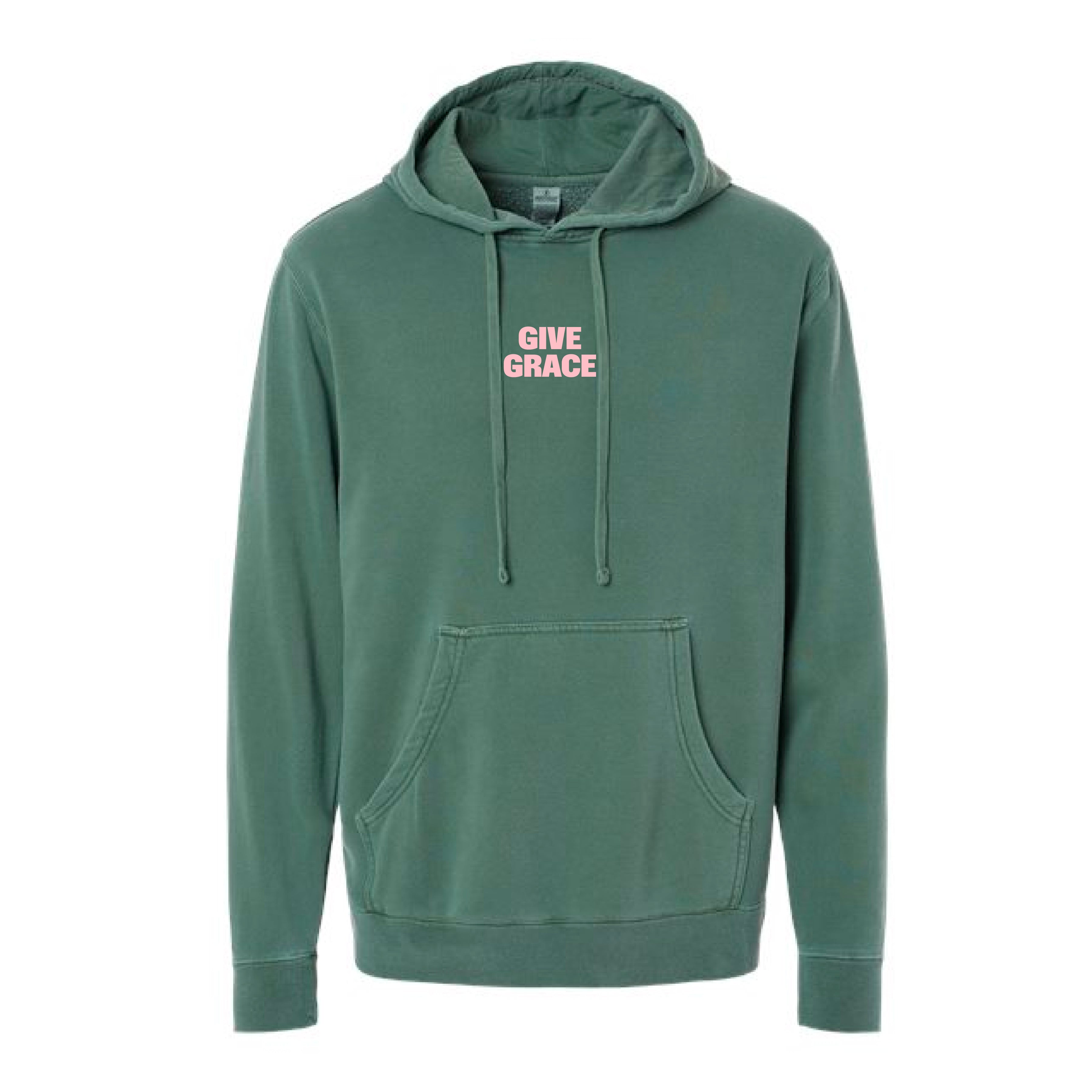 The Grace Upon Grace | Adult 3D Puff Pigment Alpine Green Hooded Sweat ...