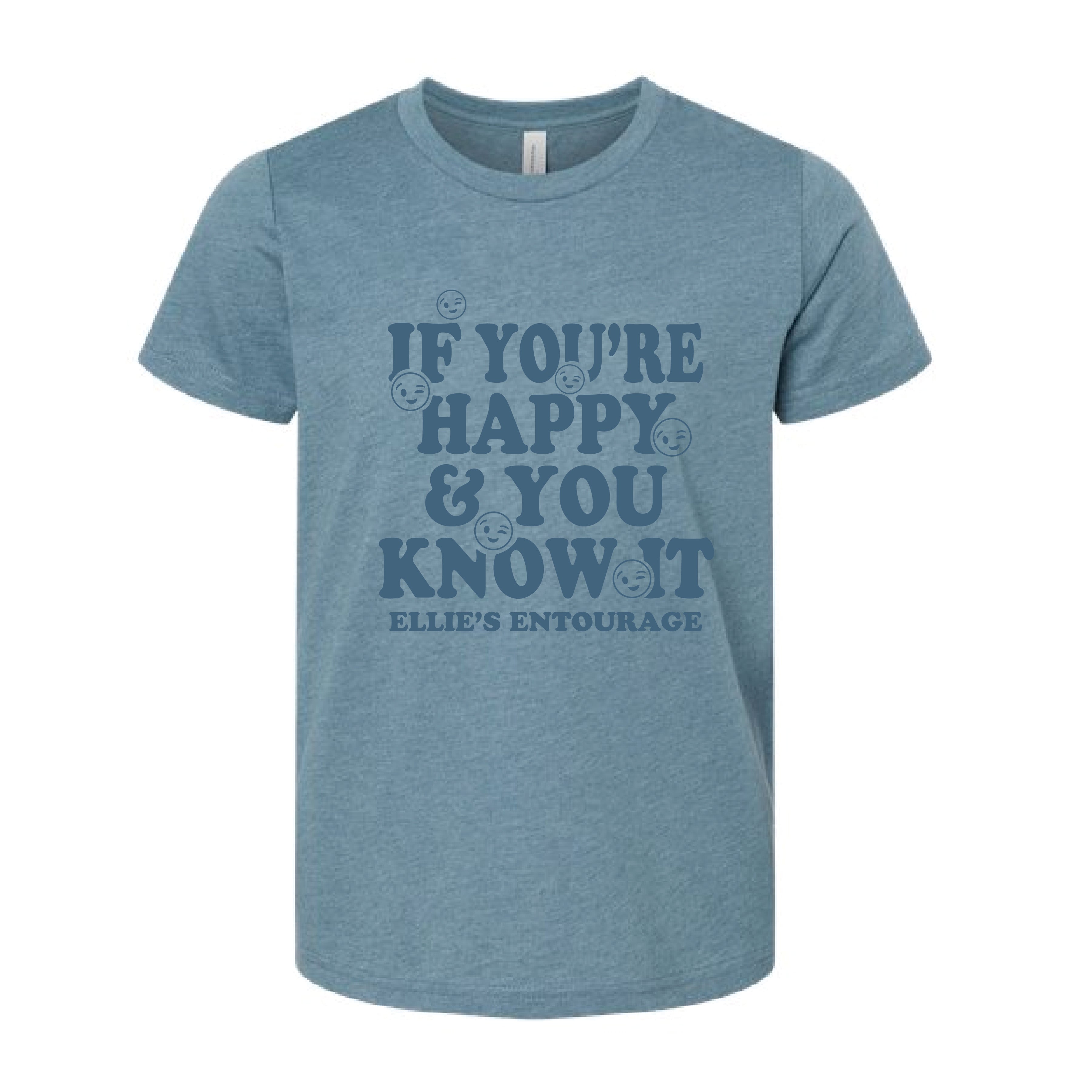 The Happy & You Know It | Heather Slate Youth Tee – Scarlet & Gold