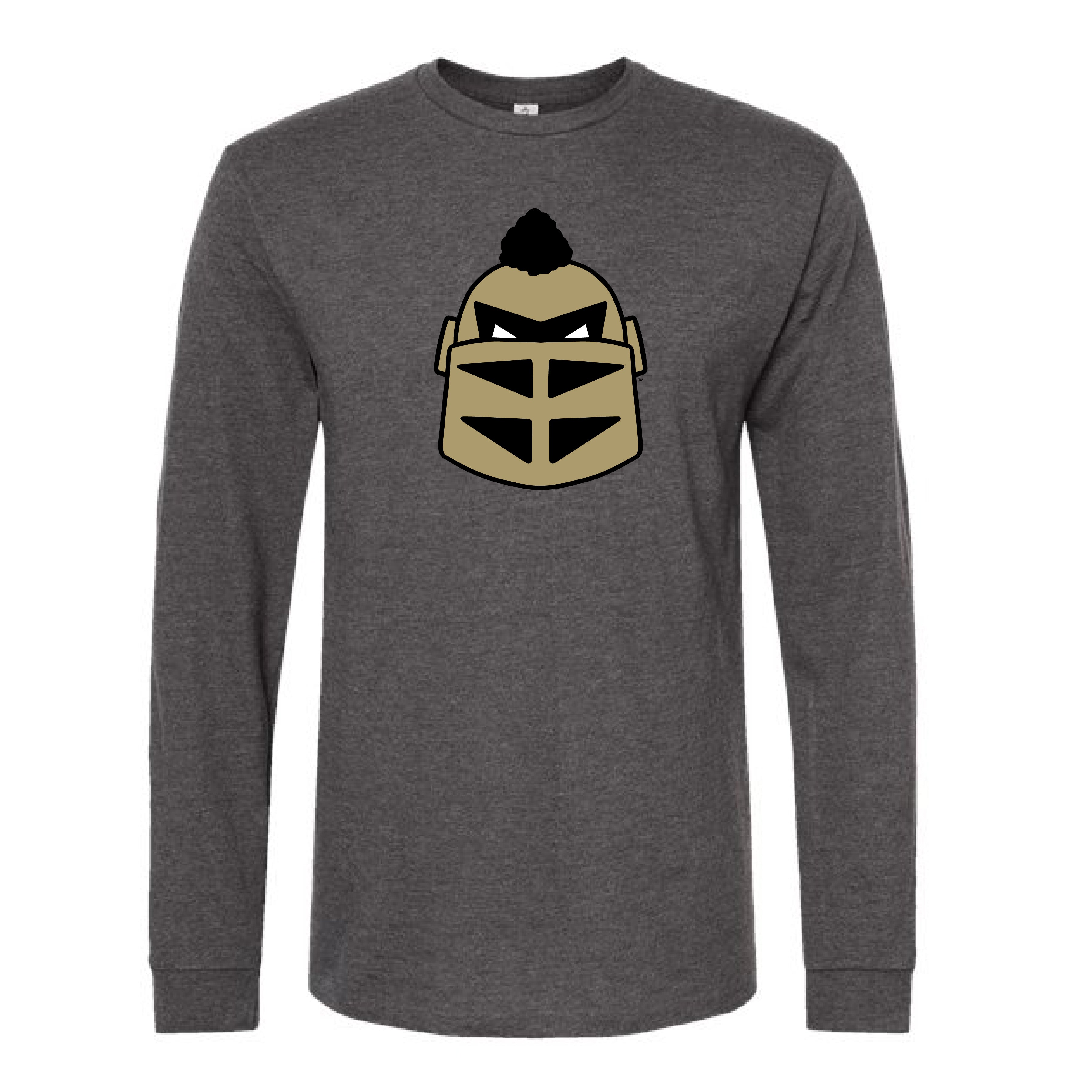 The Knightro Head | Heather Charcoal Long Sleeve – Scarlet & Gold