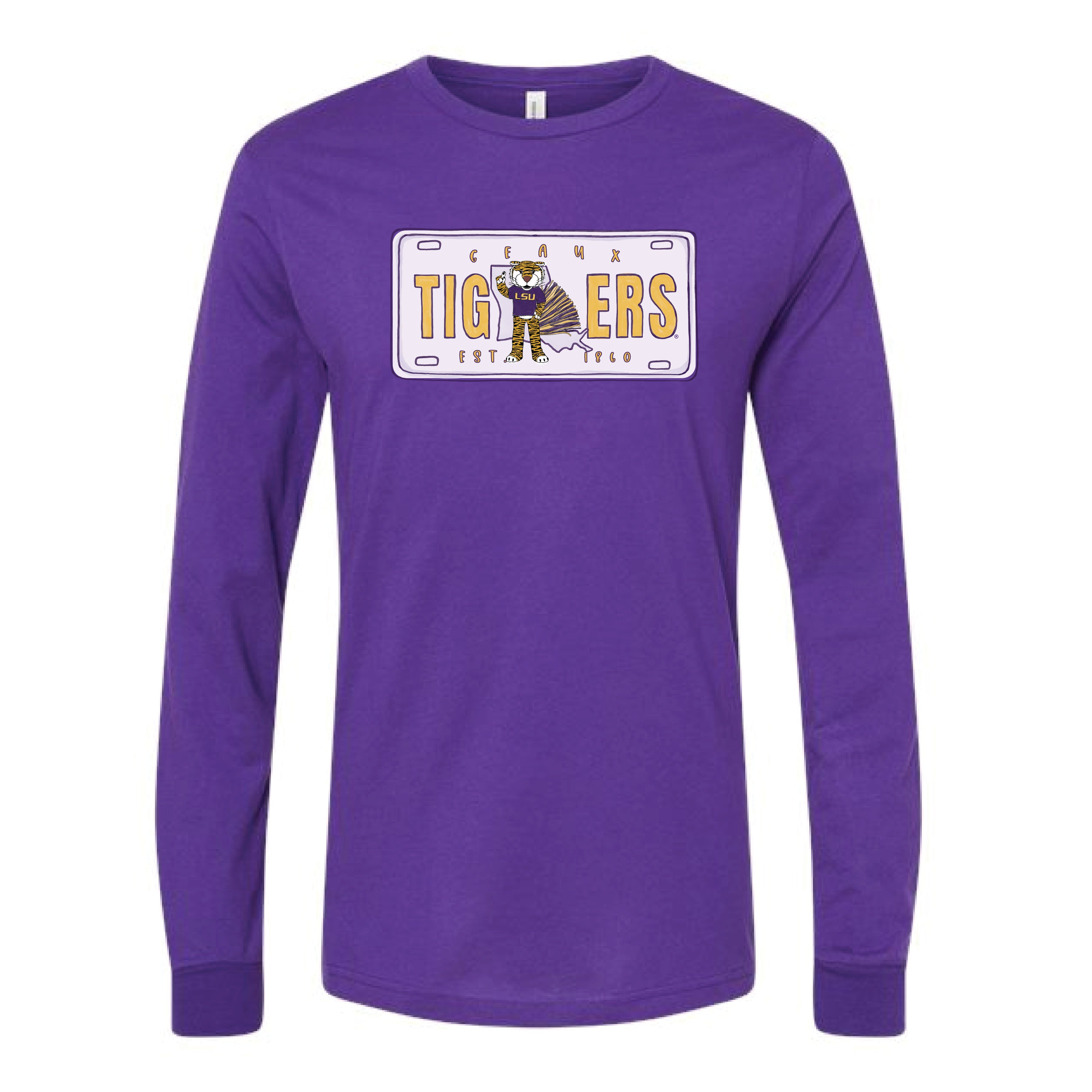 The LSU License Plate | Team Purple Long Sleeve – Scarlet & Gold
