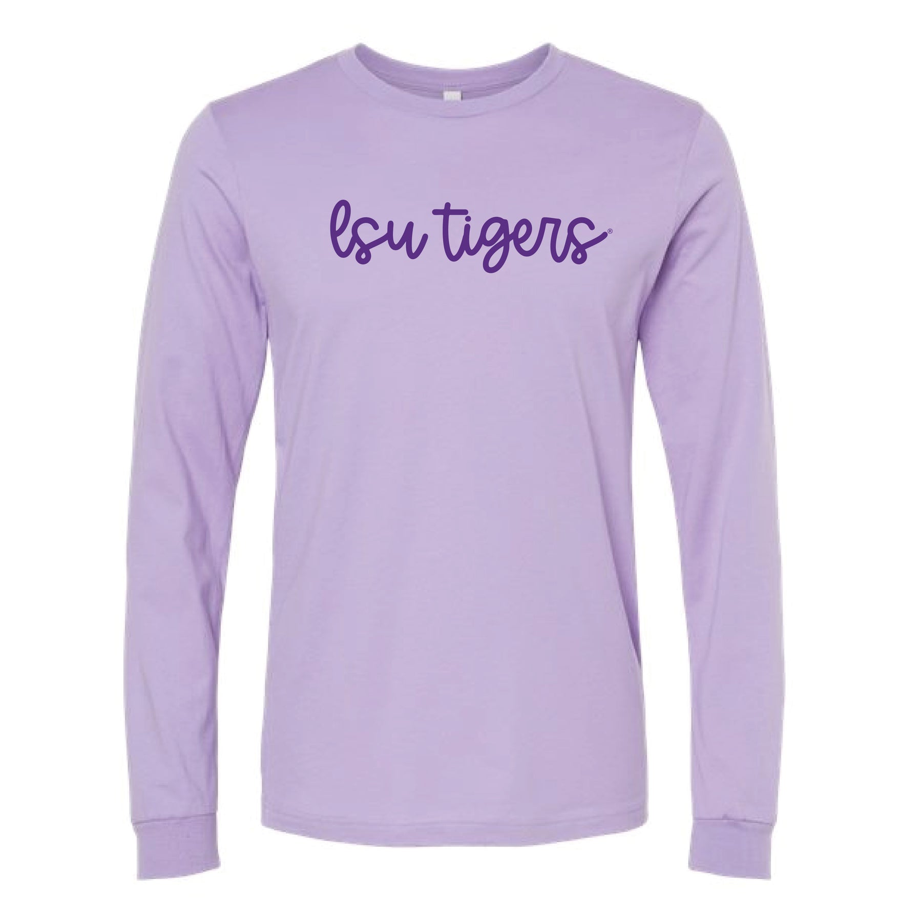 The LSU Tigers Cursive | Dark Lavender Long Sleeve – Scarlet & Gold