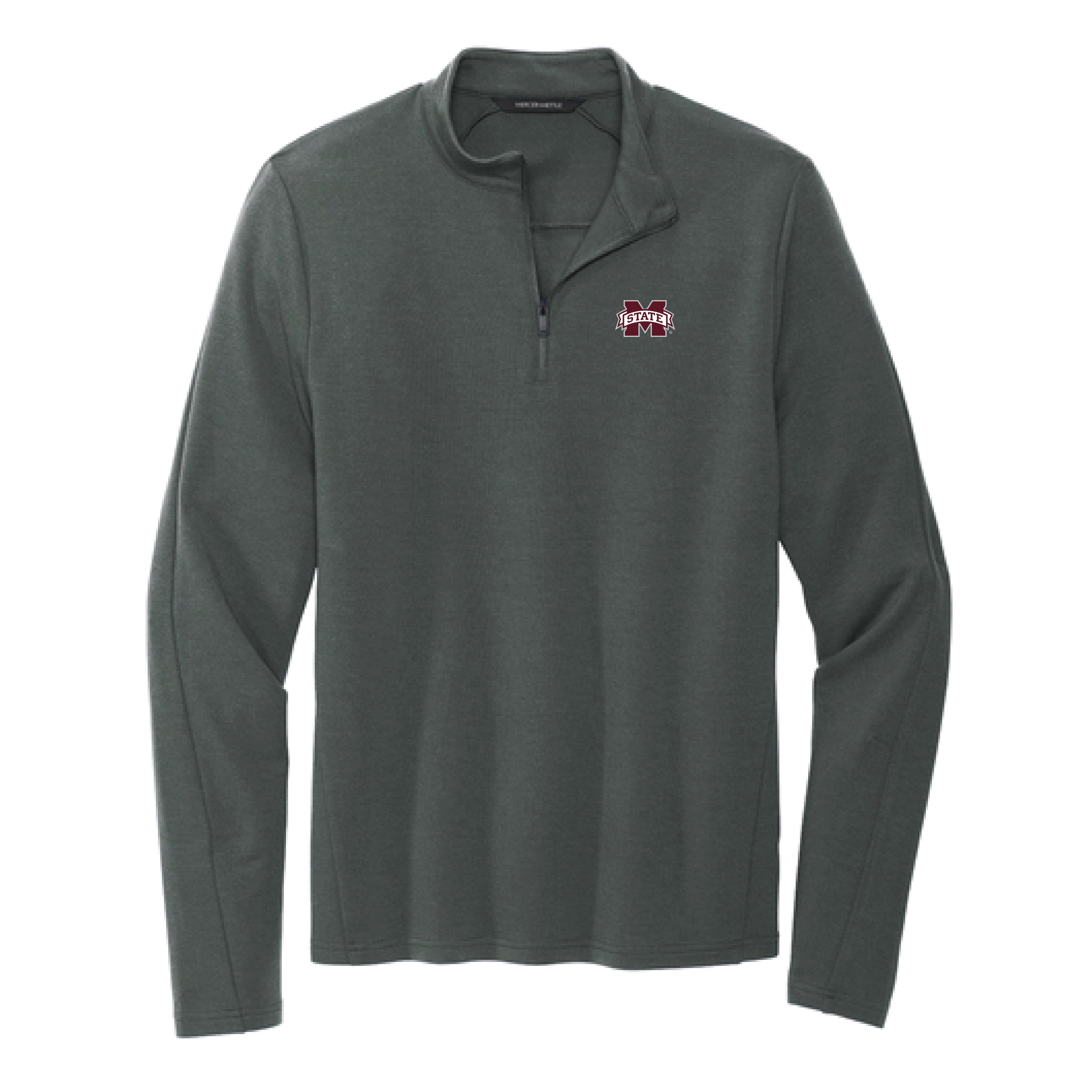 The M State Logo | Anchor Grey 1/4 Zip – Scarlet & Gold
