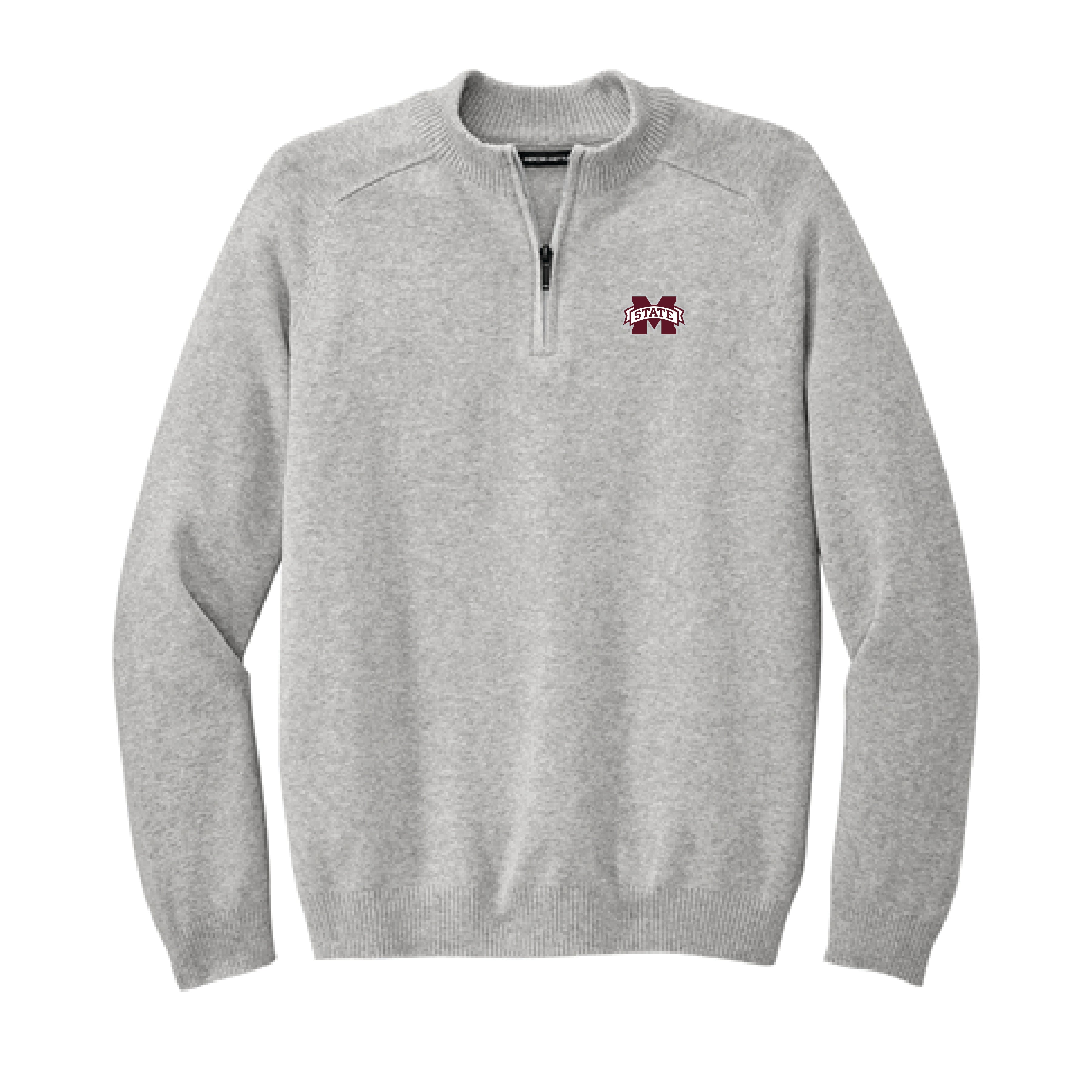 The M State Logo | Gusty Grey Heather 1/4 Zip – Scarlet & Gold