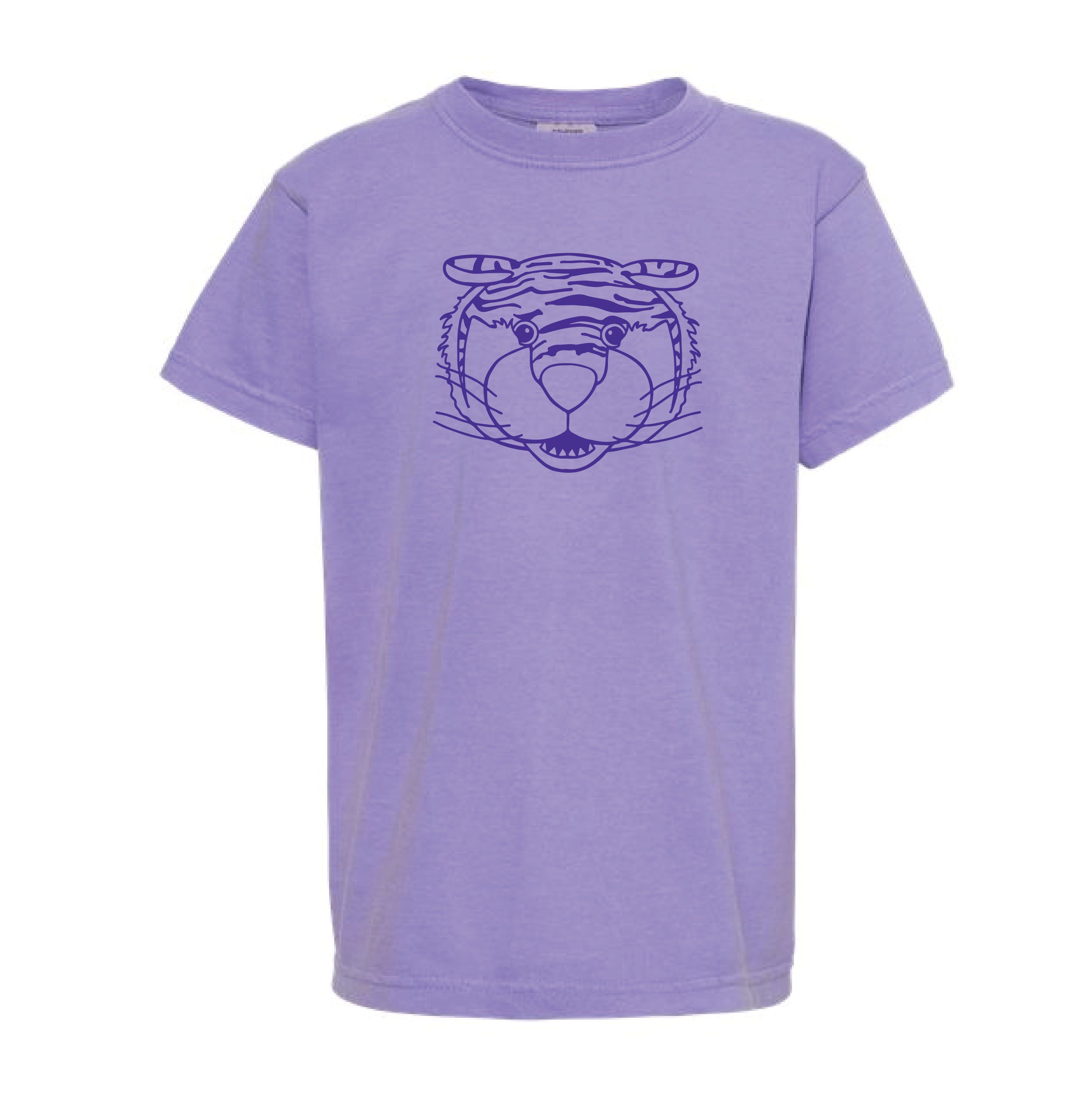 The Mike Head Outline | Youth Violet Tee – Scarlet & Gold