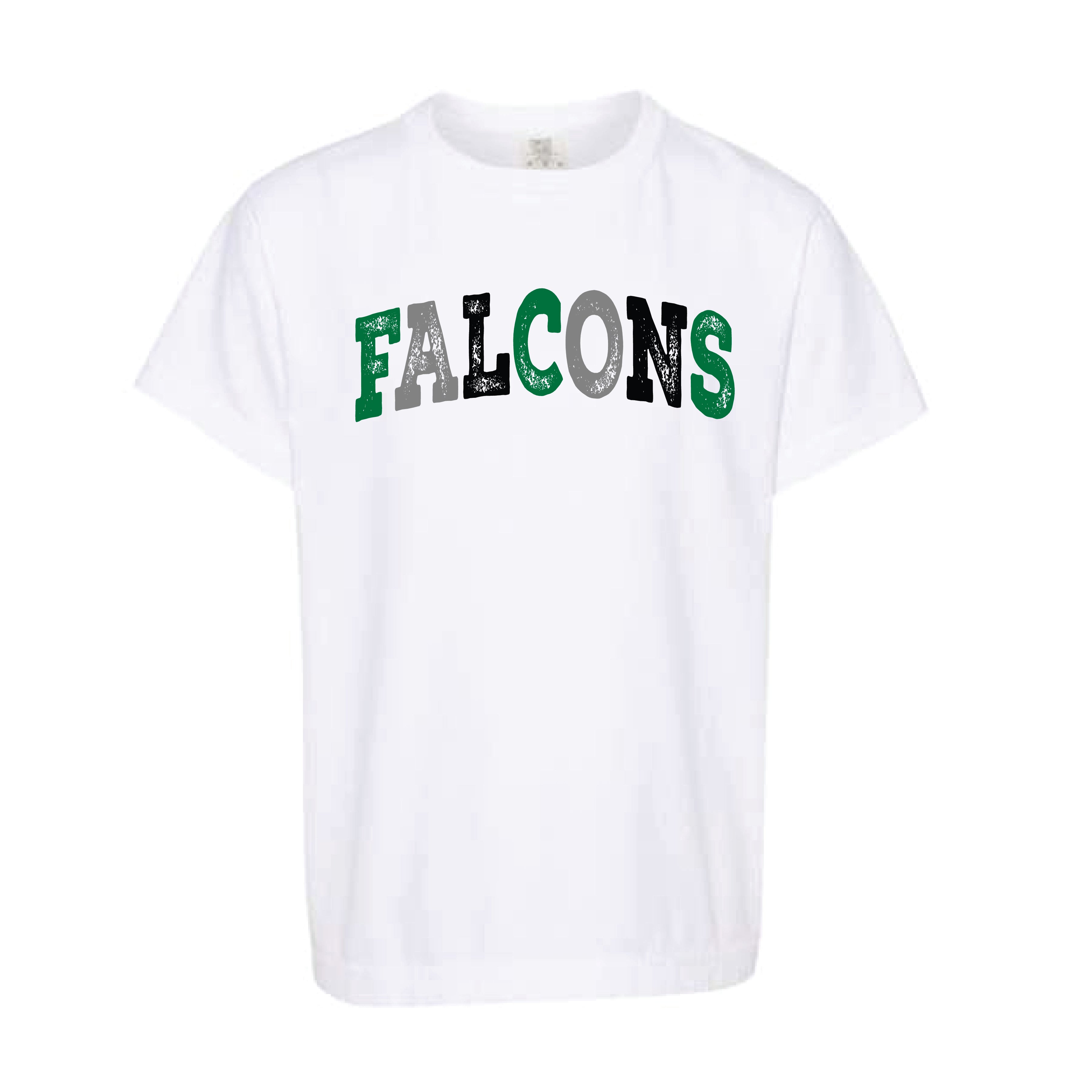 The Multi Falcons Arch | White Youth Tee – Scarlet & Gold