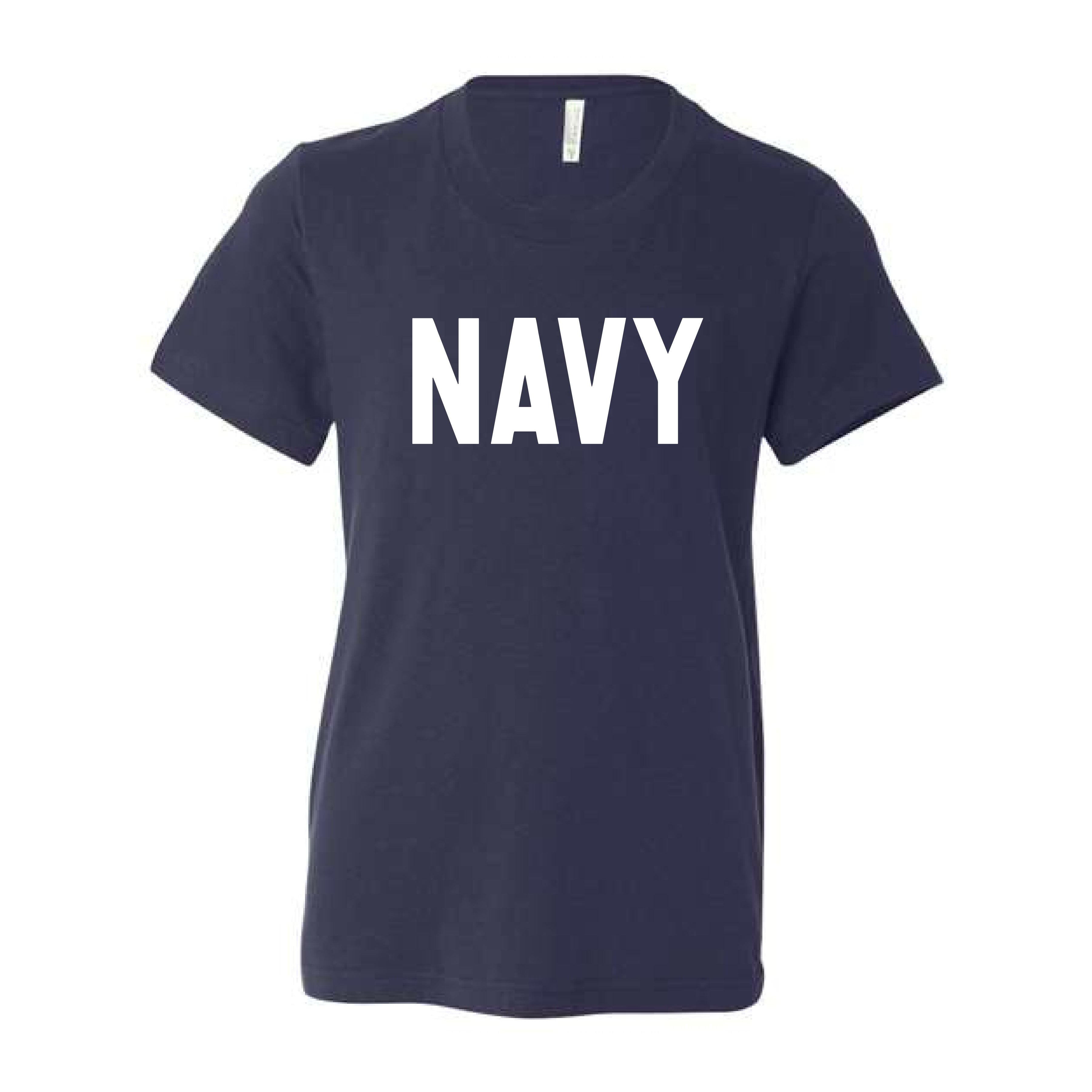 The Navy Block | Navy Youth Tee – Scarlet & Gold