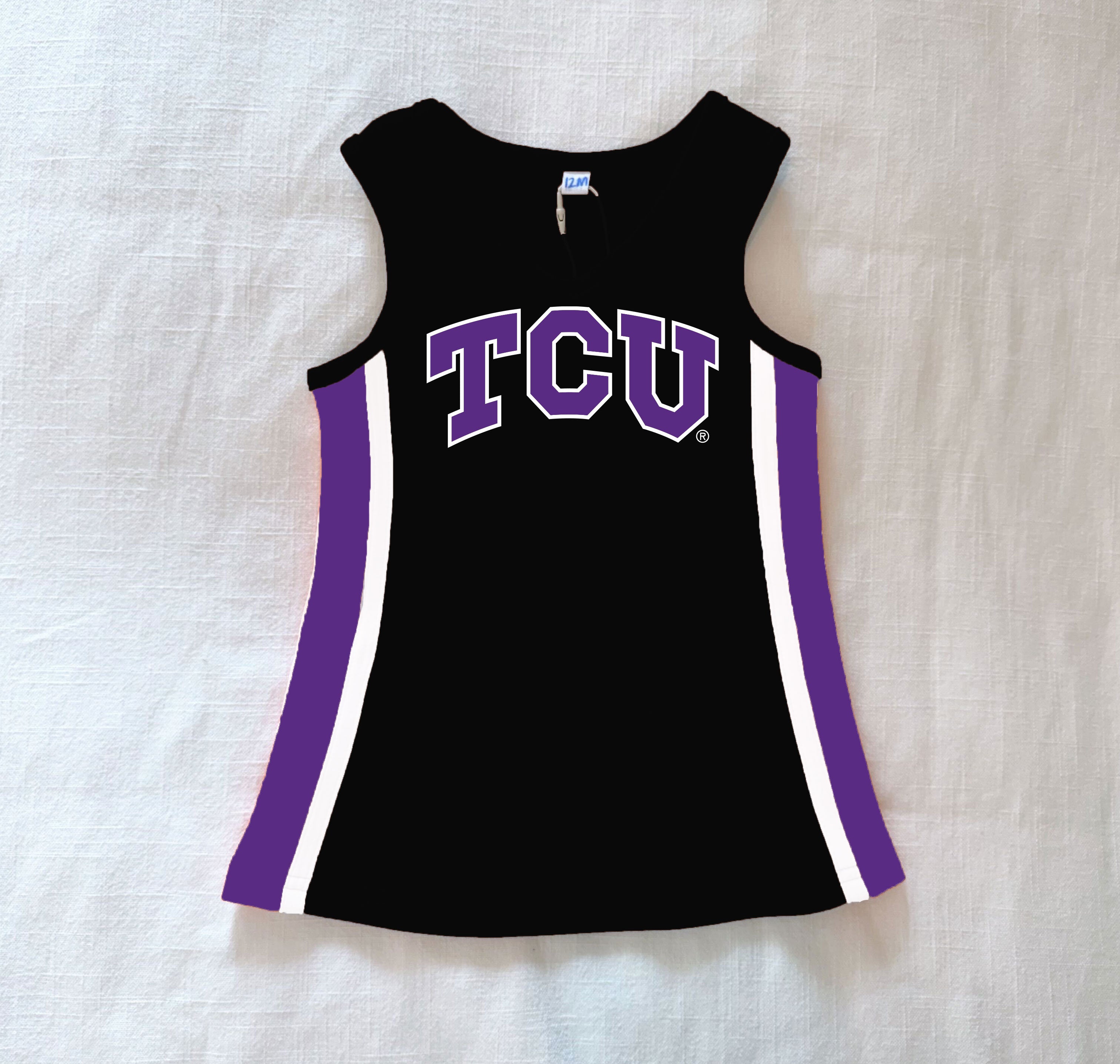 The TCU | Black Power Stripe V-Neck Cheer Dress – Scarlet & Gold