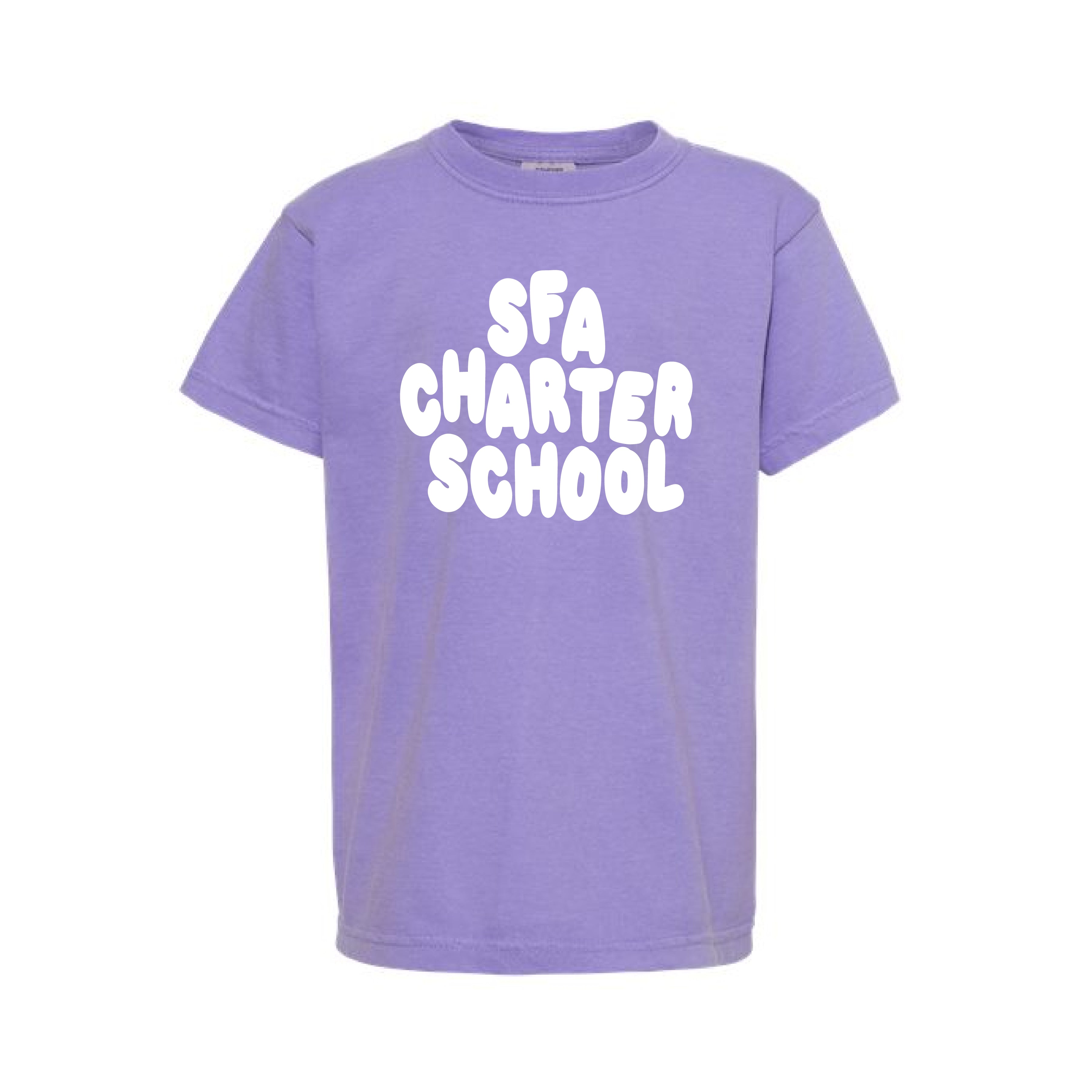 The SFA Charter Bubble | Youth Violet Tee – Scarlet & Gold