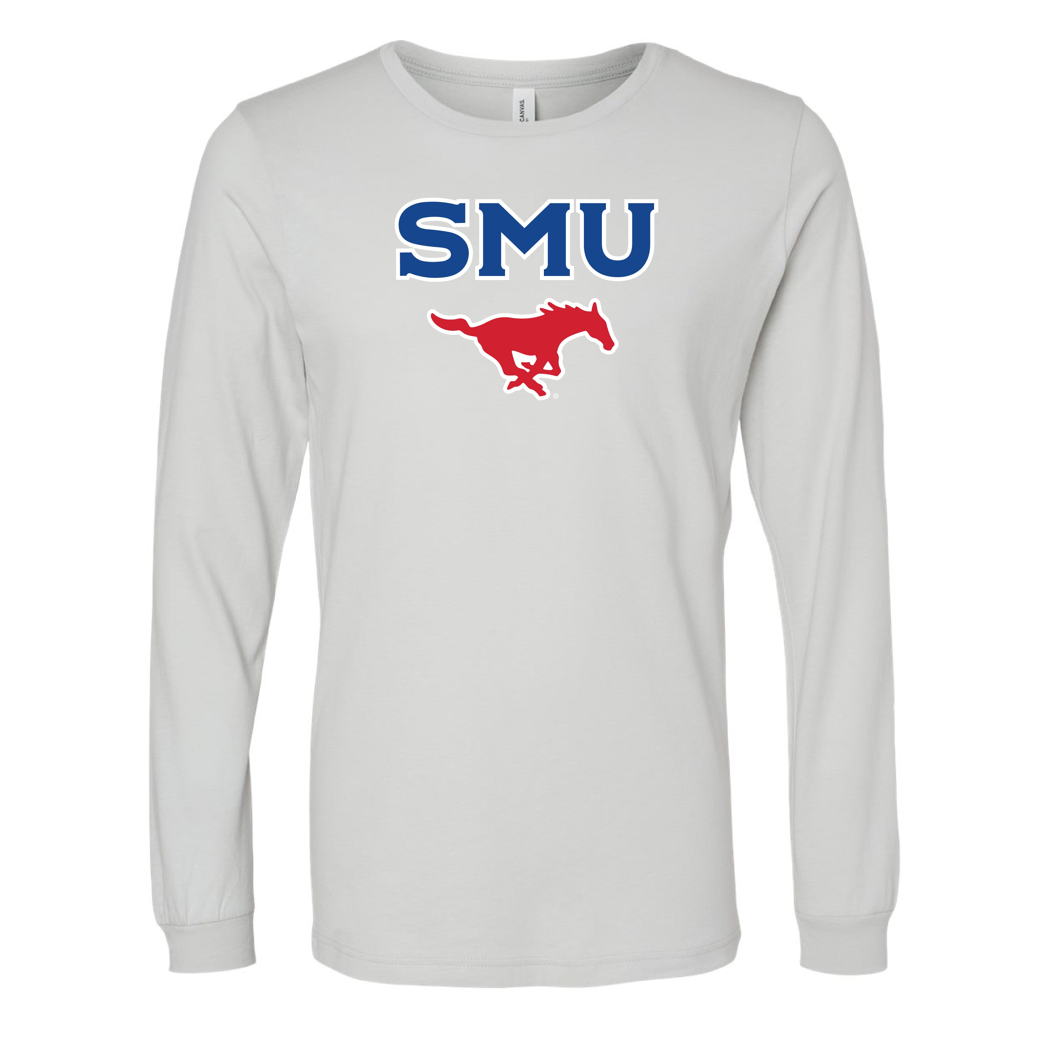 The SMU Mustang Logo | Silver Long Sleeve – Scarlet & Gold