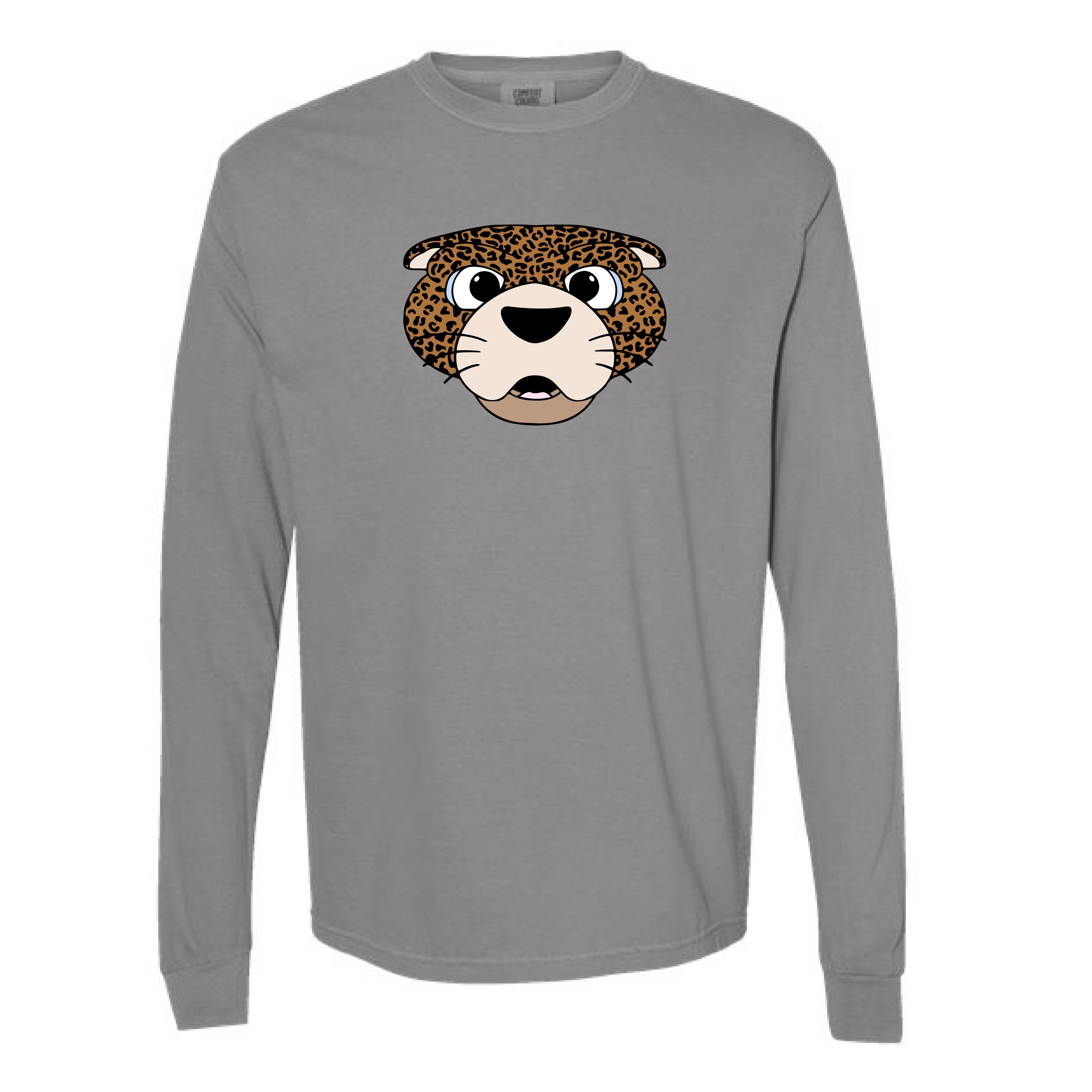 The South Paw Head | Adult Grey Long Sleeve Tee – Scarlet & Gold