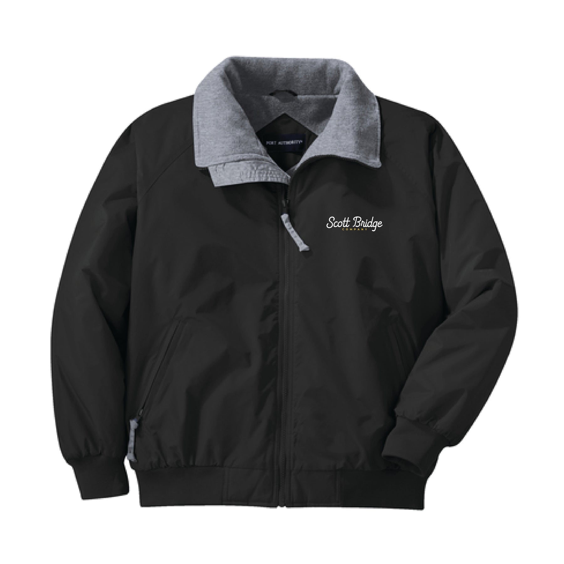 The Scott Bridge Logo | True Black/Grey Tall Challenger Jacket ...