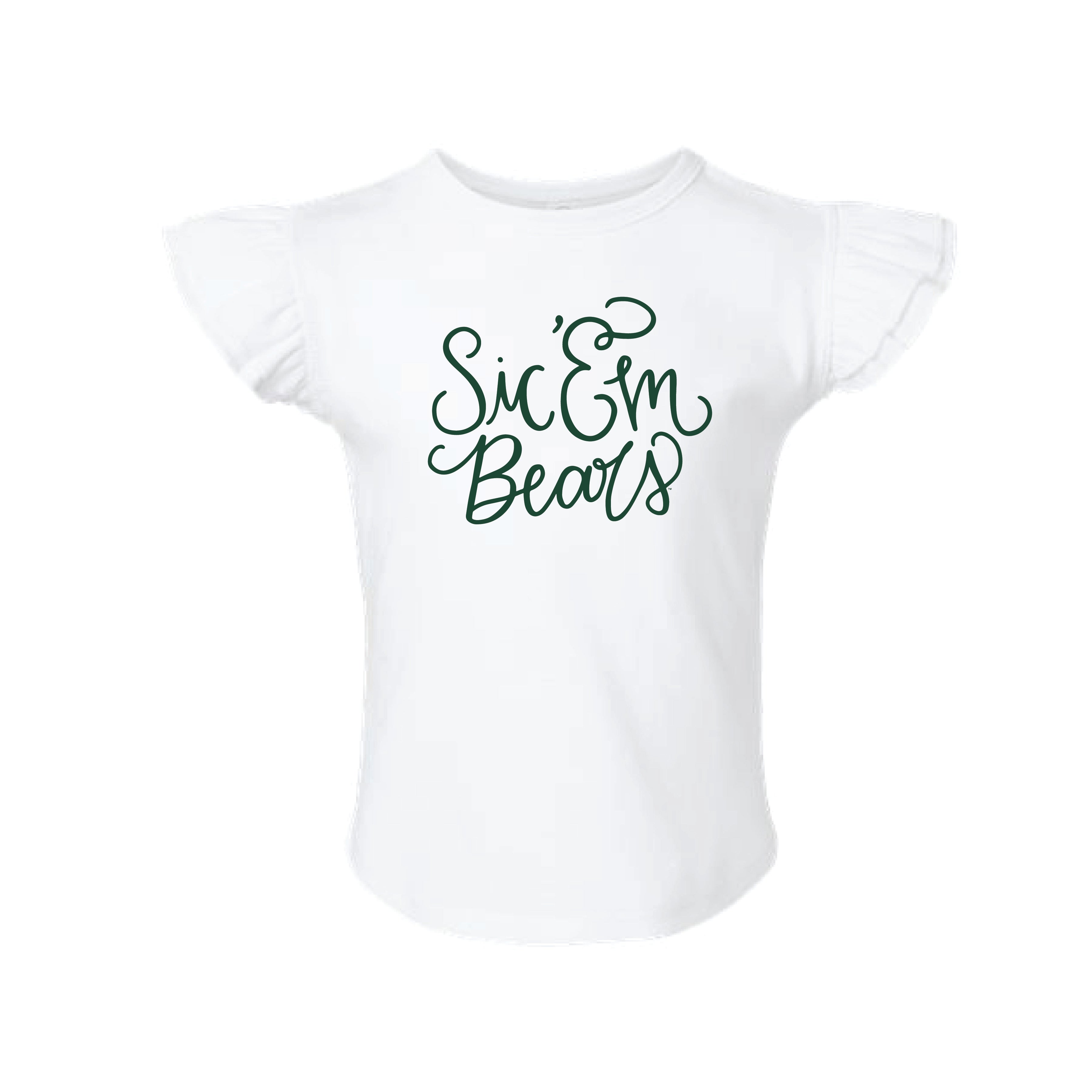 The Sic 'Em Bears Script | Toddler White Tee – Scarlet & Gold