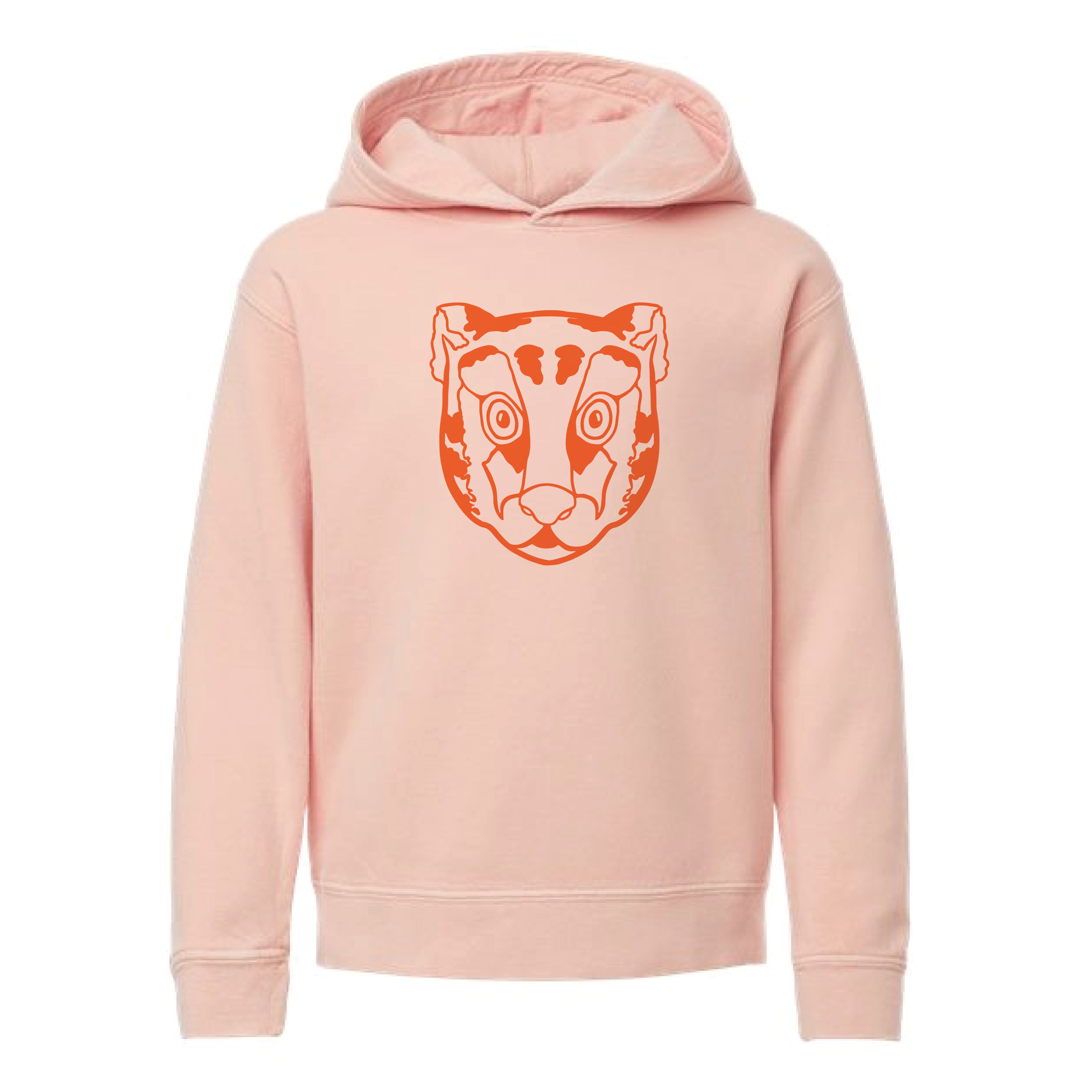 The Tiger Head Outline | Youth Peachy Hoodie – Scarlet & Gold