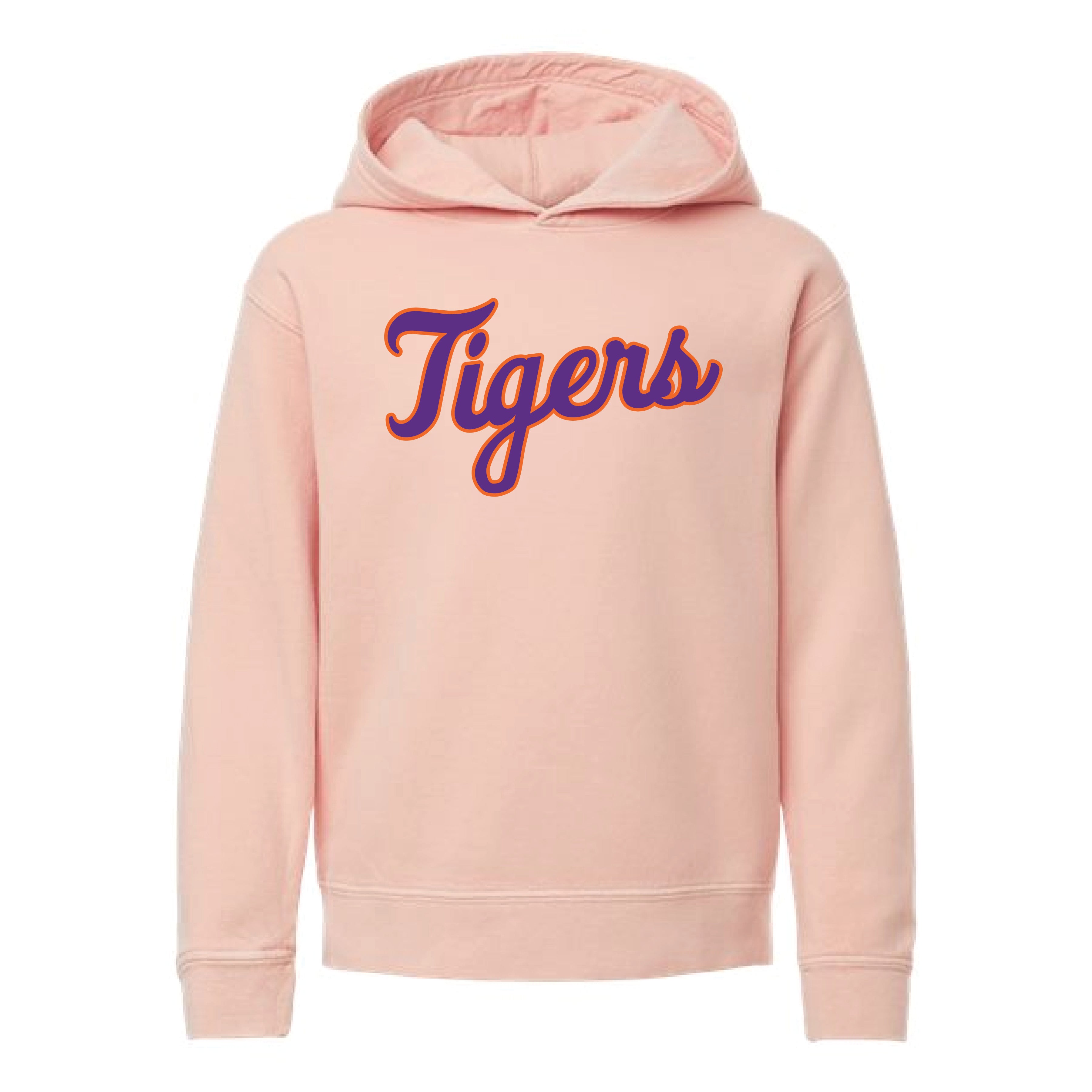 The Tigers Script Logo | Youth Peachy Hoodie – Scarlet & Gold