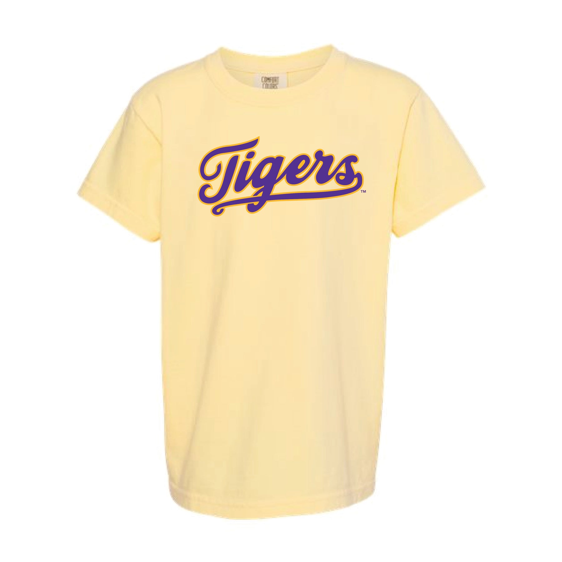 The Tigers Script Logo | Youth Butter Tee – Scarlet & Gold