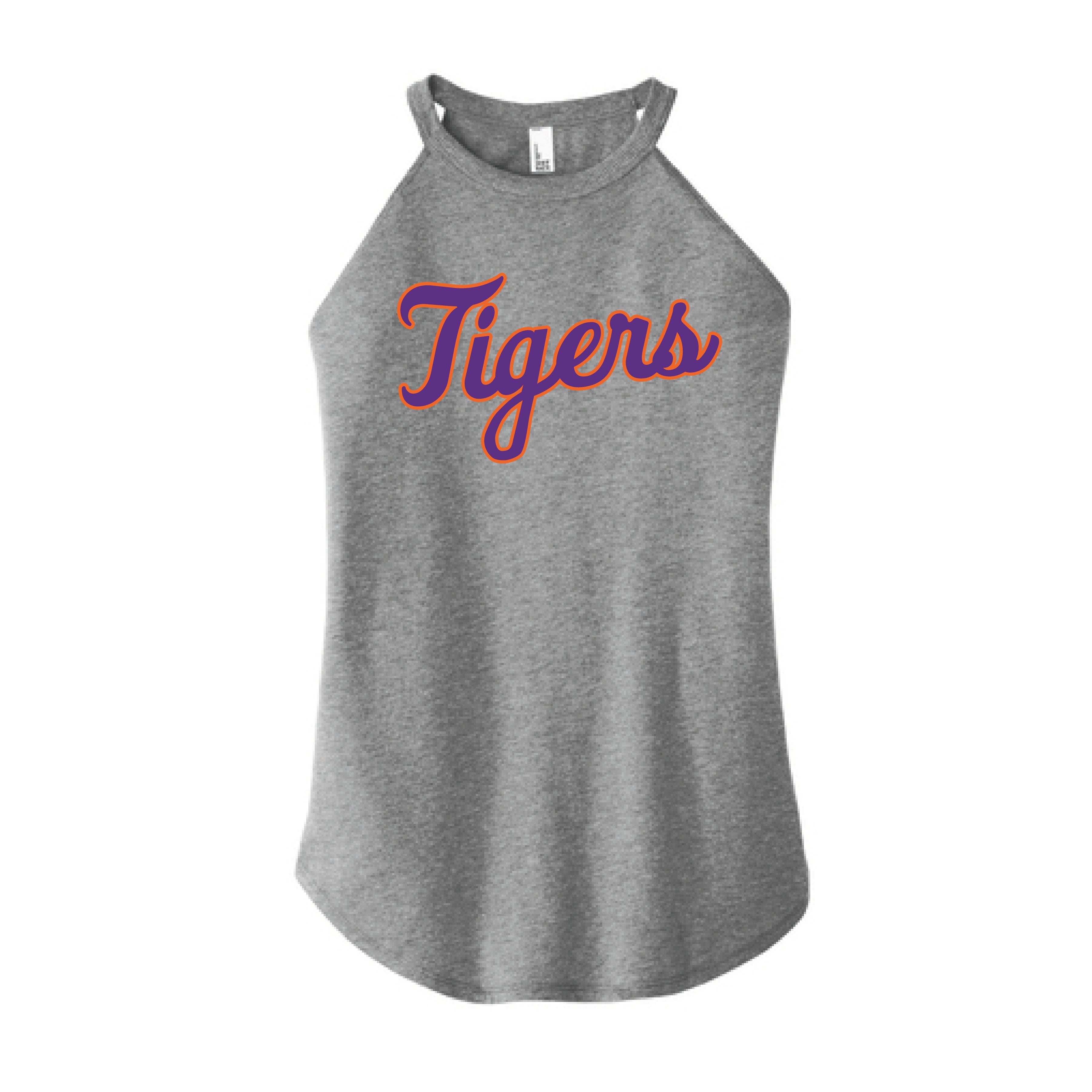 The Tigers Baseball Script | Grey Frost Rocker Tank – Scarlet & Gold