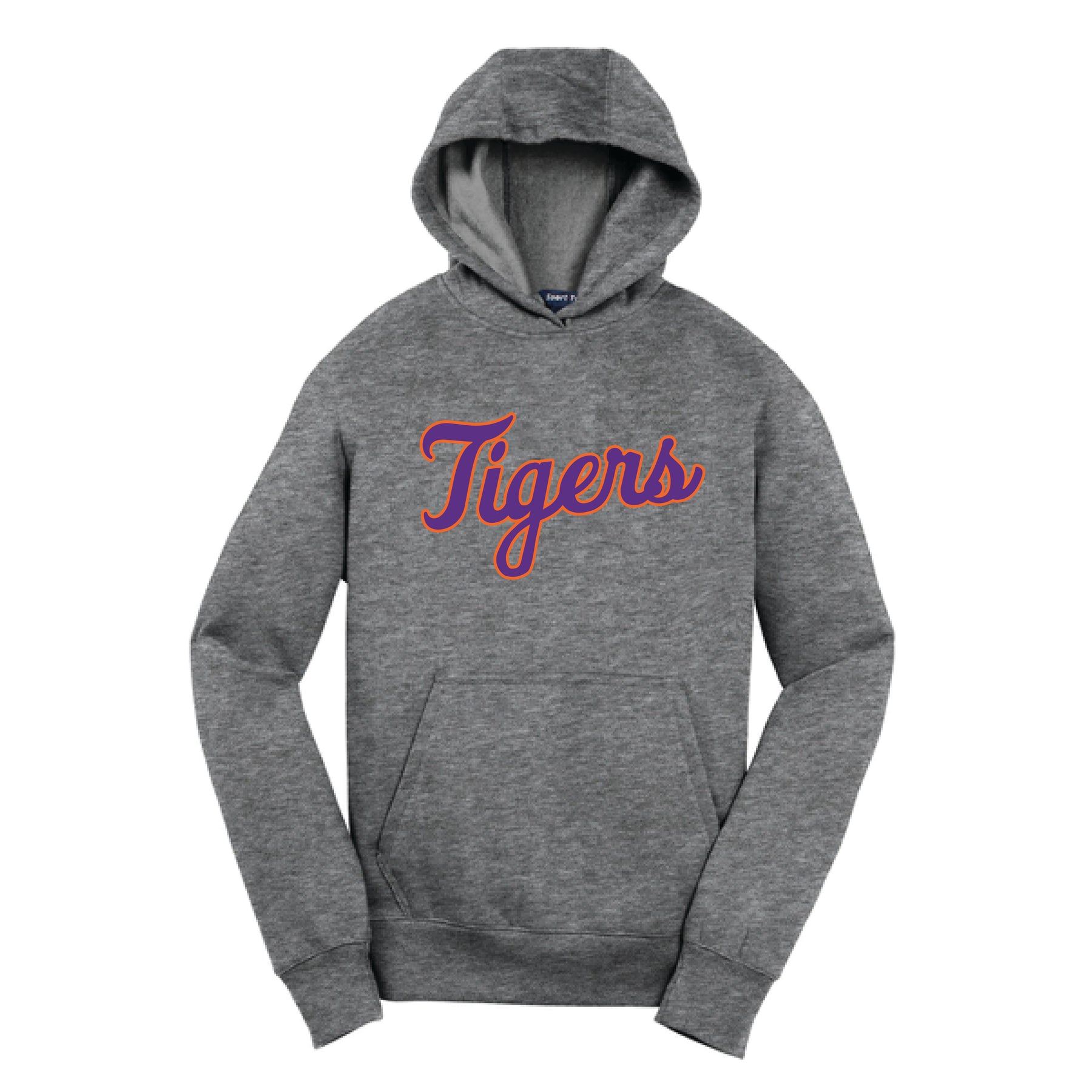 The Tiger's Script Logo | Vintage Heather Hoodie – Scarlet & Gold