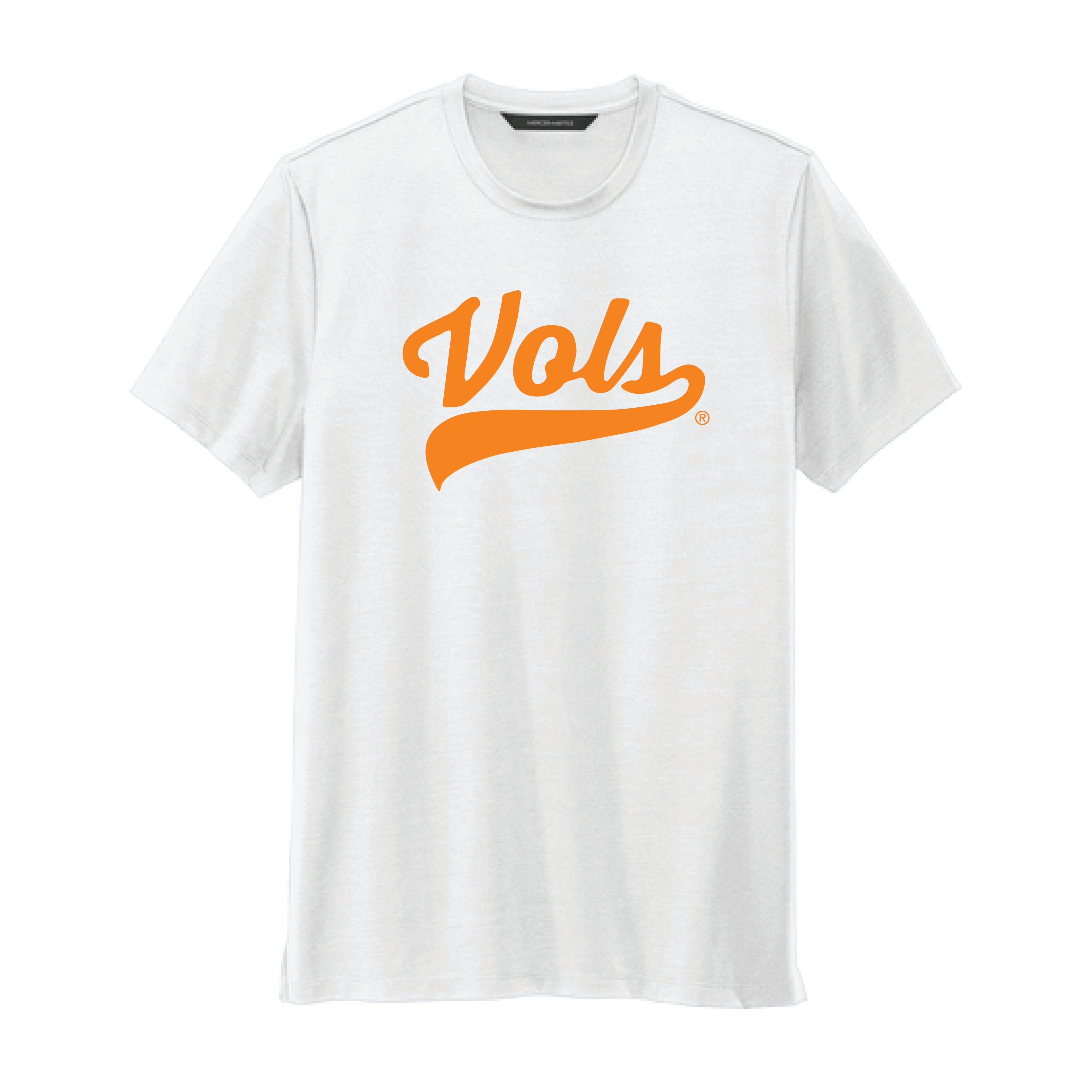 The Vols Script Logo | White Tee – Scarlet & Gold