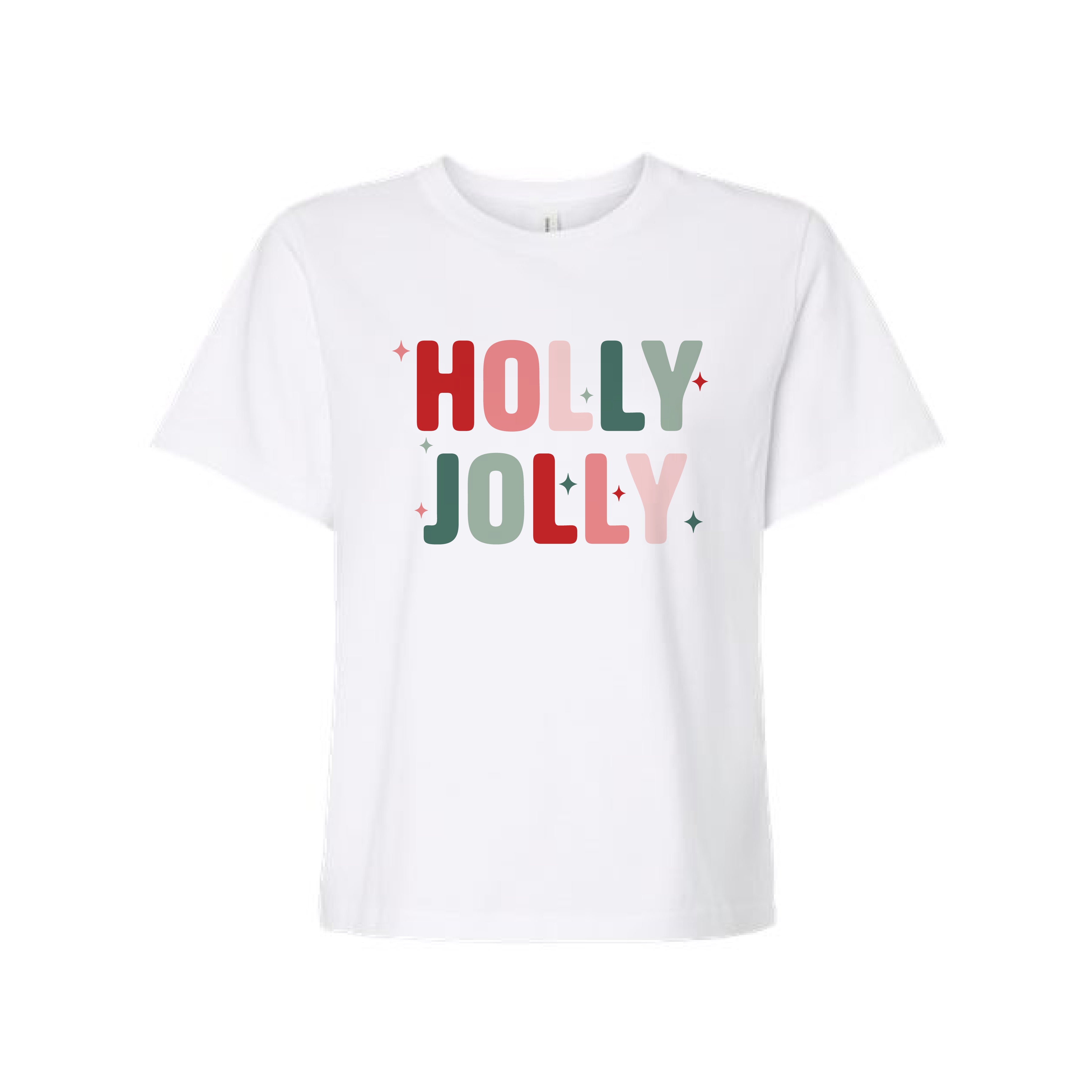 The Holly Jolly | White Tee – Scarlet & Gold